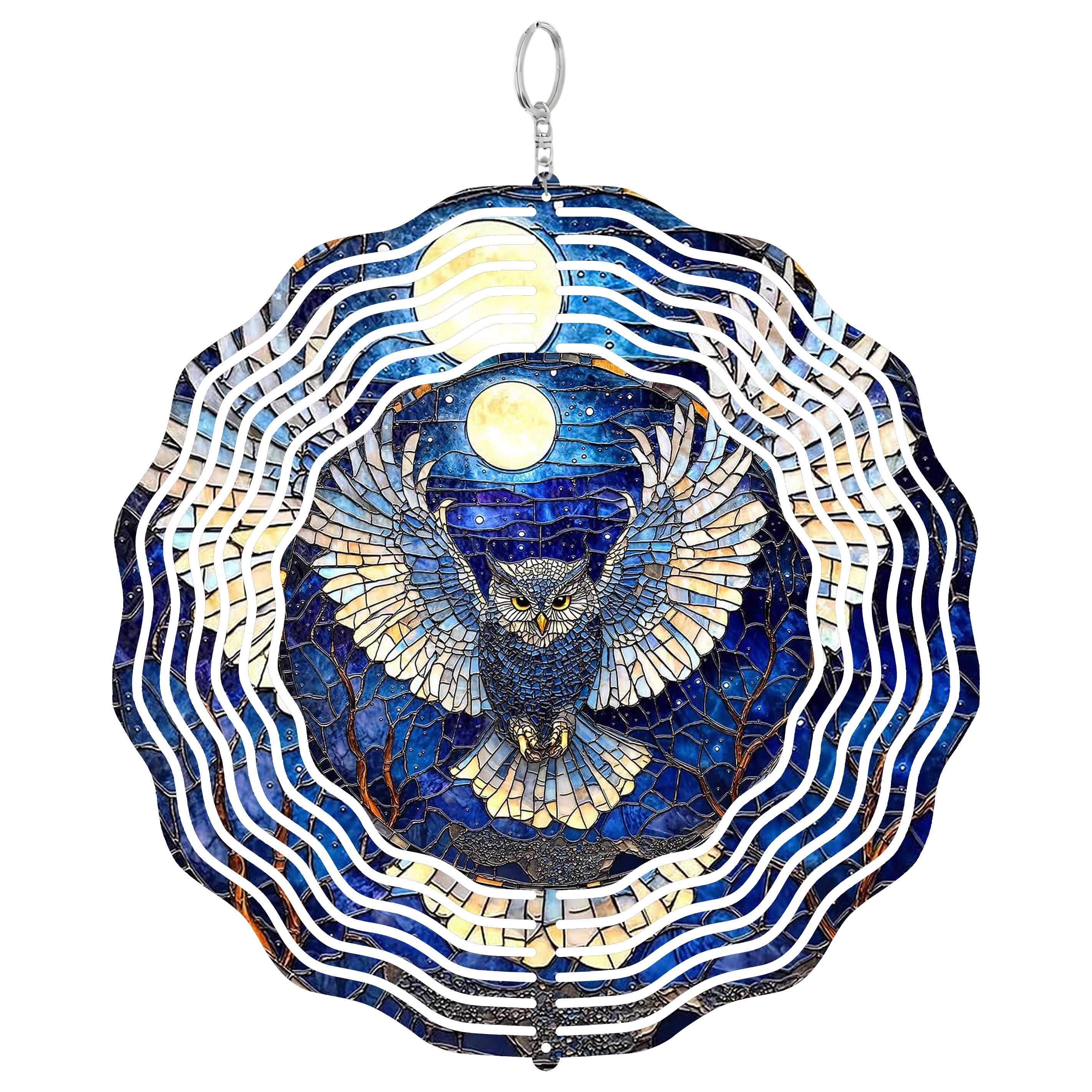 Moonlit Owl 3D Wind Spinner, Whimsical Night Bird Garden Decor ...