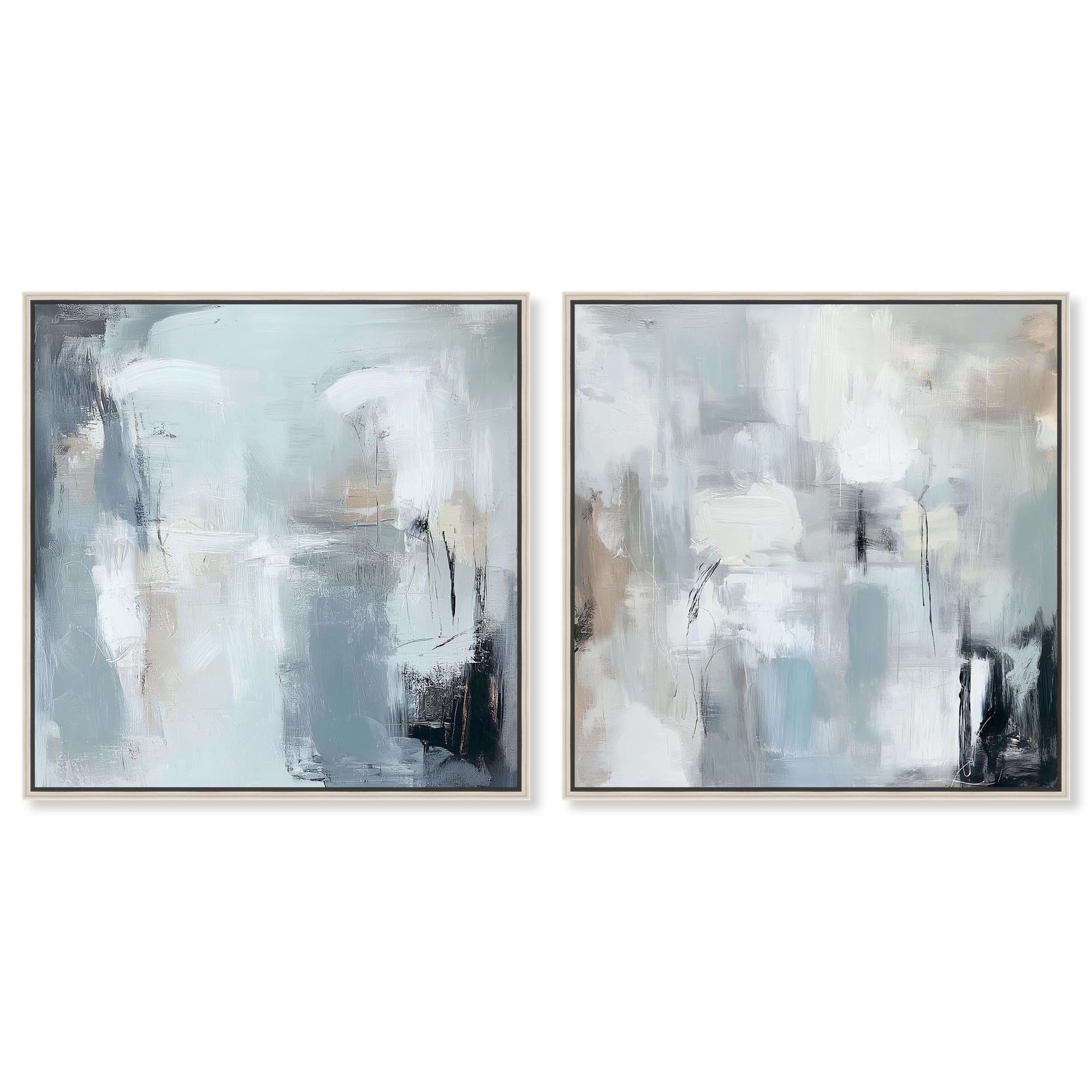 Moonlit Veil Set Canvas Set of 2 Earth Tone Art by Art Remedy, Silver ...