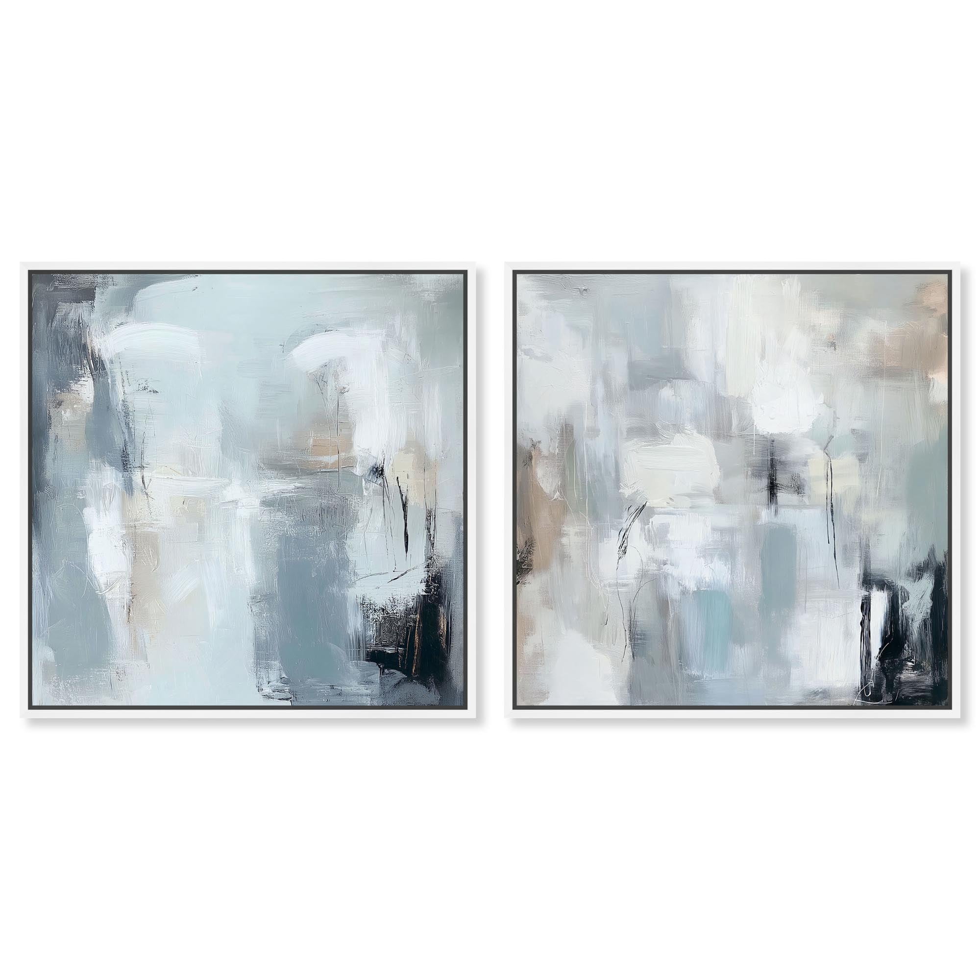 Moonlit Veil Set Canvas Set of 2 Earth Tone Art by Art Remedy, White ...