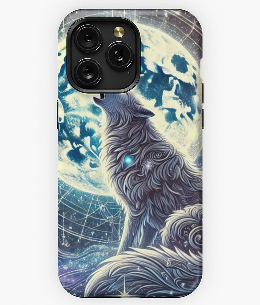 Moonlit Wolf Howl Night Sky Galaxy G5455 Phone Case for iPhone17 16 15 ...