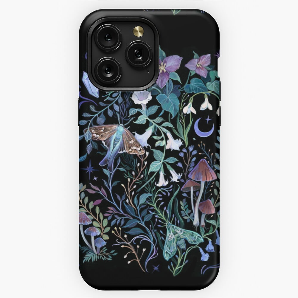 Moonlit moth in night garden mystical scene iPhone Case 17 through 11 ...