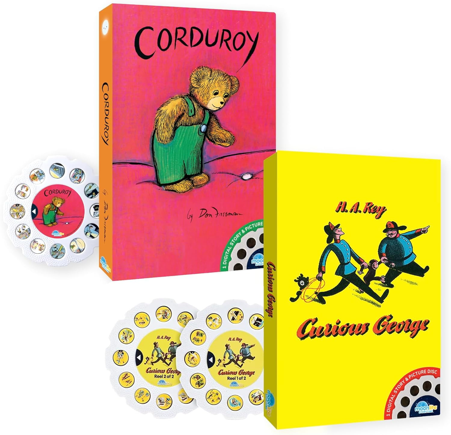 Moonlite Storytime Storybook Reels, 2 Story Set, Curious George and ...