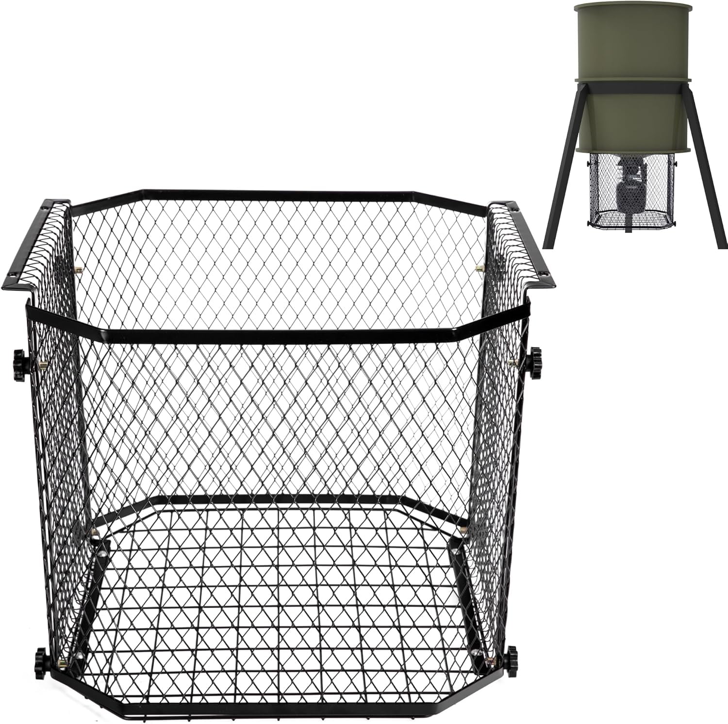 Deer Feeder Varmint Guard - 12.5' x 8.5' Octagon Varmint Cage, Keeps ...