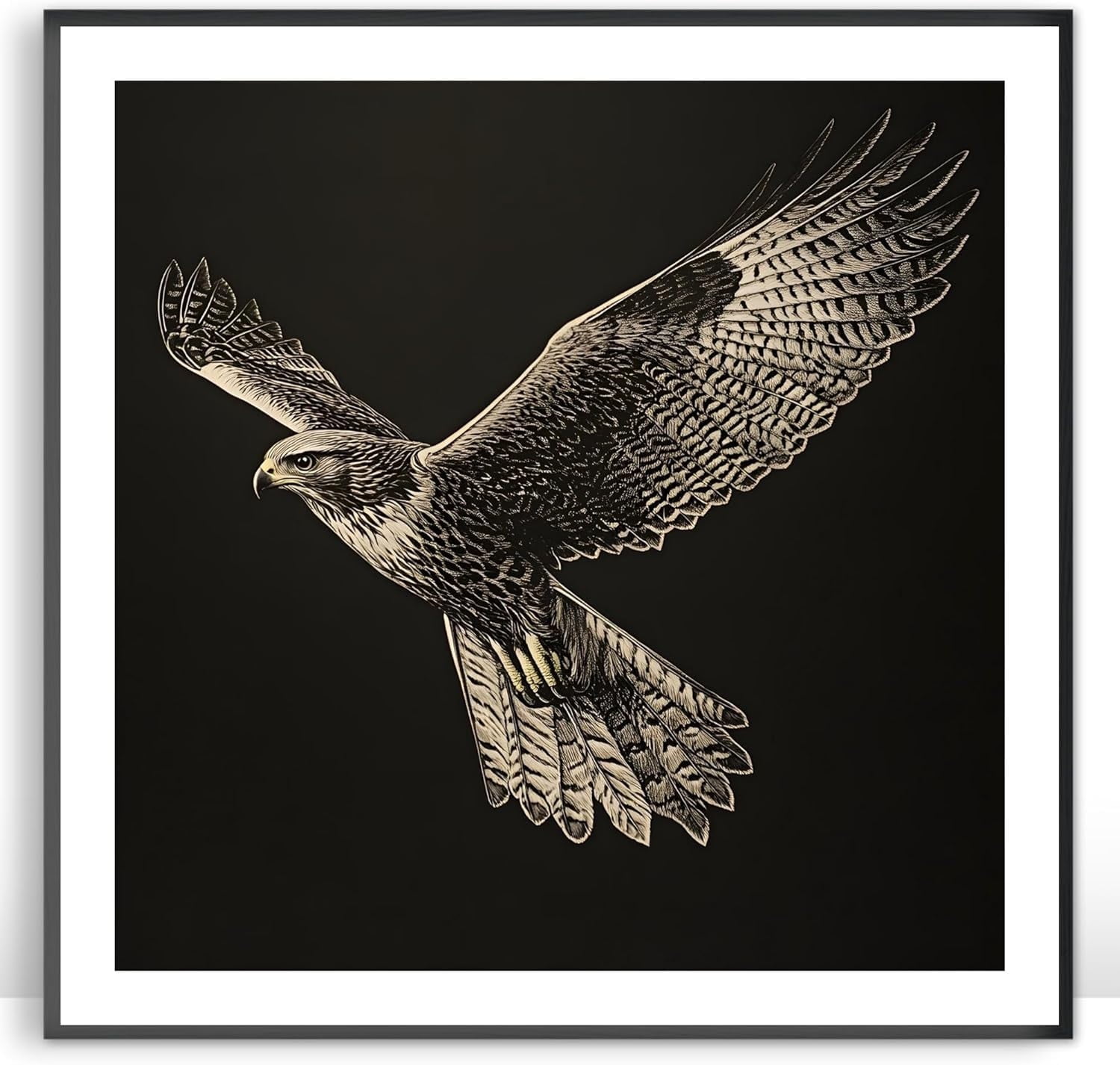 Moonow7 Soaring Hawk Wall Art Prints, Animal Picture Poster for Bedroom ...