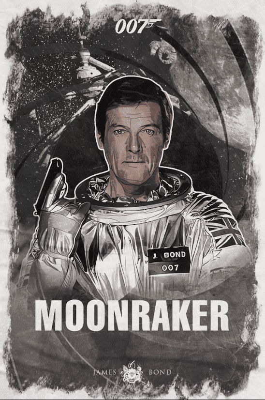 Moonraker 1979 Poster 24x36 - James Bond Sci-Fi Spy Action Film Art ...