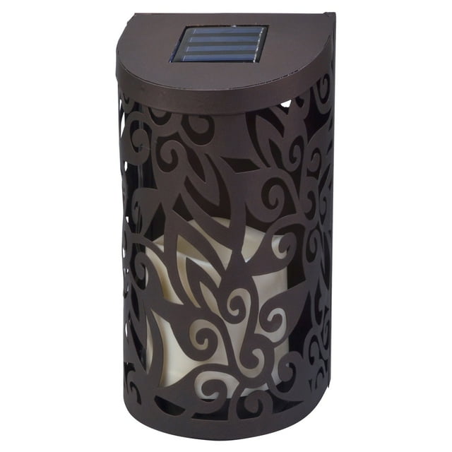 Moonrays 91833 Solar Powered Wall Sconce with Flickering Candle ...