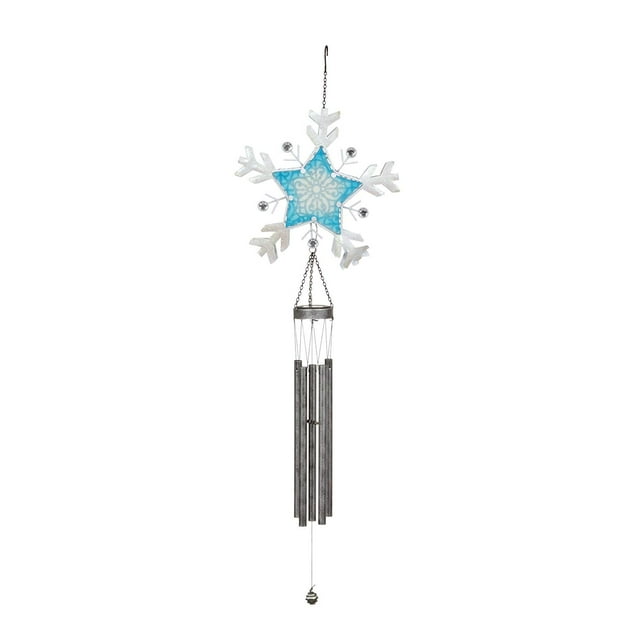 Moonrays 97034 Solar Outdoor Winter Snowflake Wind Chime - Walmart.com