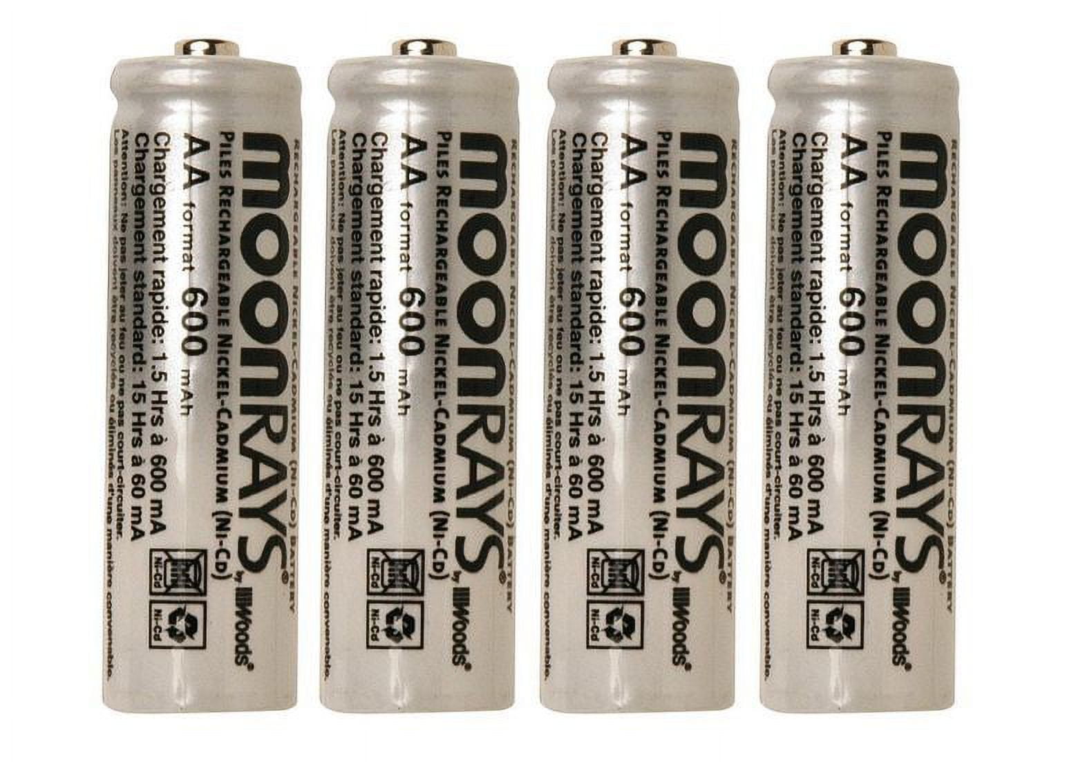 Moonrays 97125 Solar Lighting Battery, AA, 600mah,Each - Walmart.com