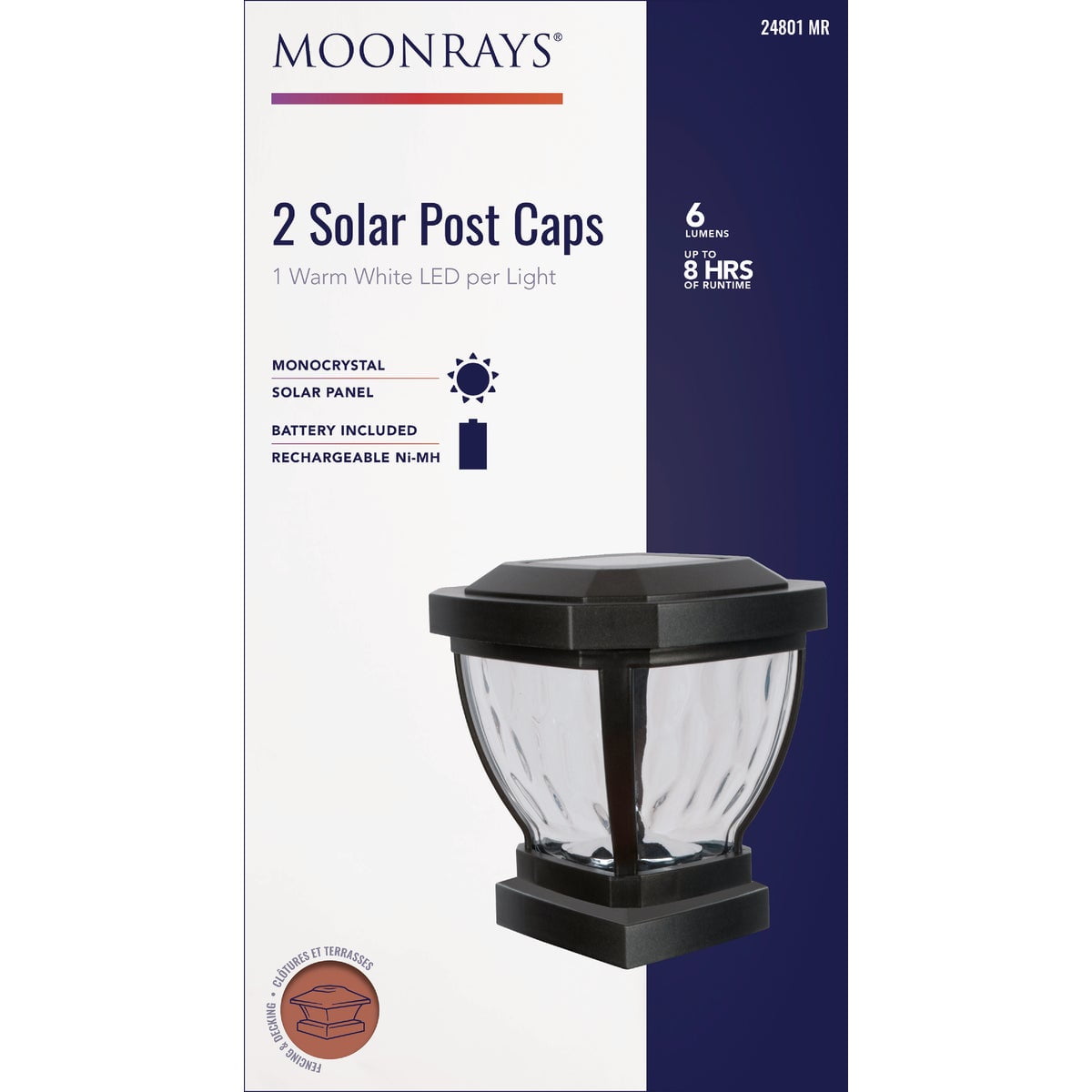 Moonrays Black SMD LED Solar Post Cap (2-Pack) 24801 - Walmart.com