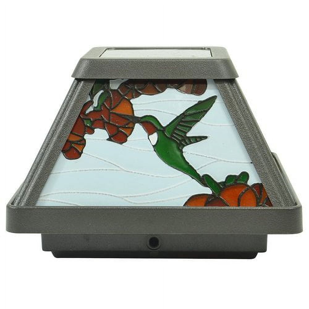 Moonrays 91187 Solar Powered White LED Hummingbird Stained Glass ...