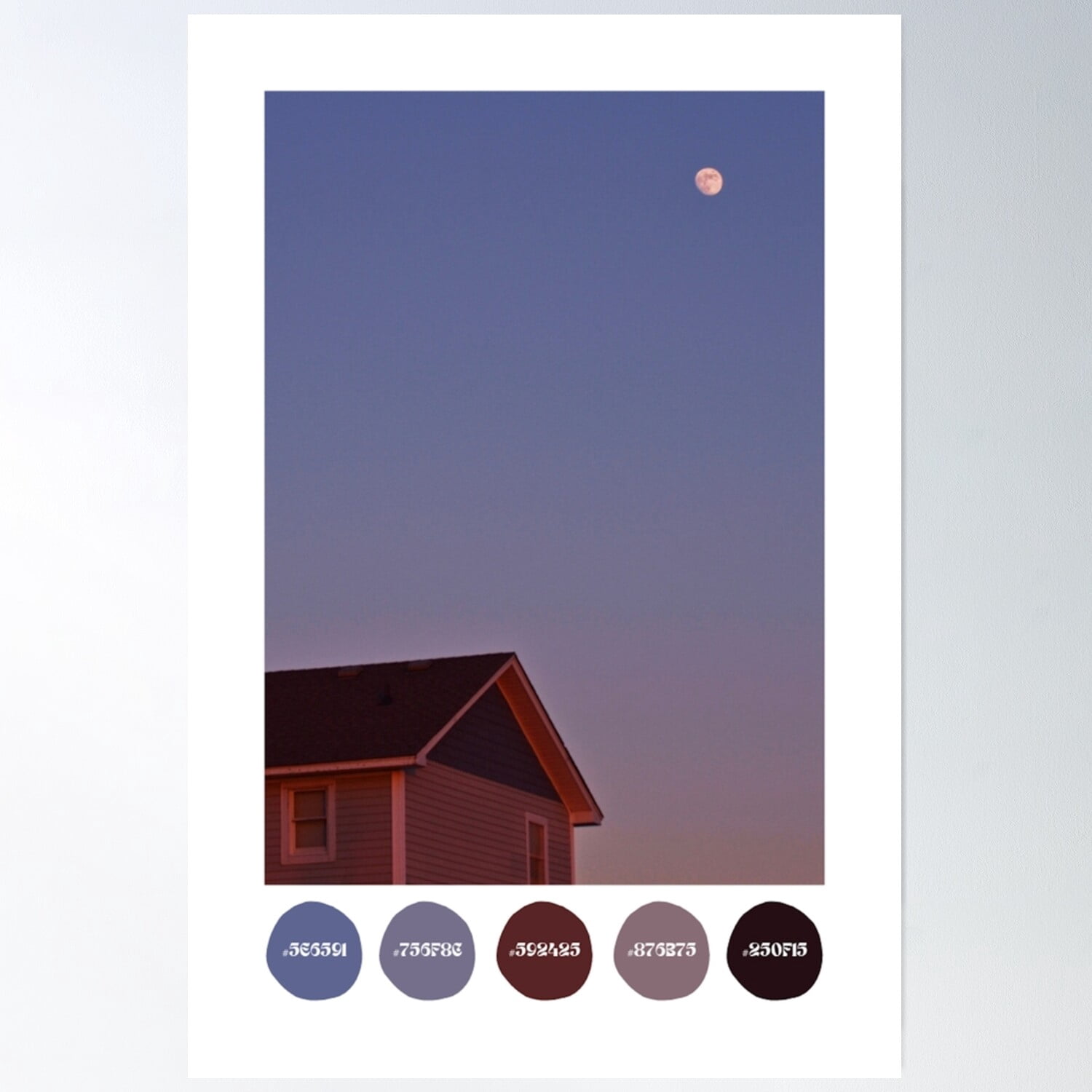 Moonrise From North Carolina Color Palette [Dots] Poster Wall Art ...