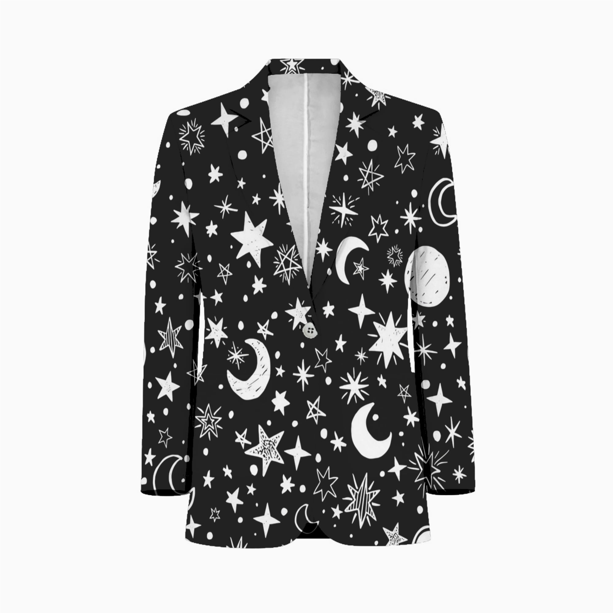 Moons and Stars Black and White Mens Suits Shawl Collar Slim Fit Suit Mens Groom Jacket Tuxedos ...