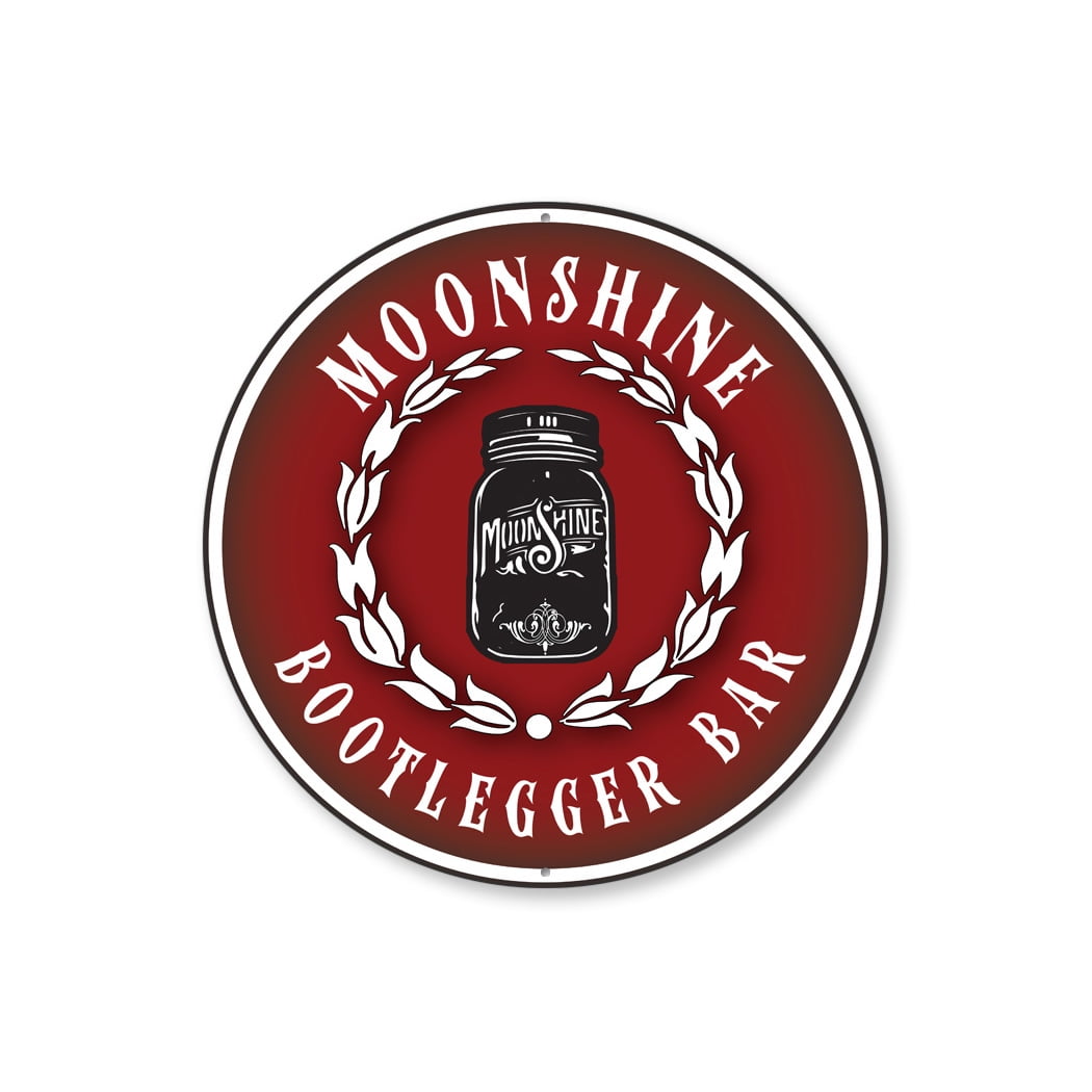 Moonshine Bootlegger Bar Aluminum Metal Decor Sign - 12" Round ...