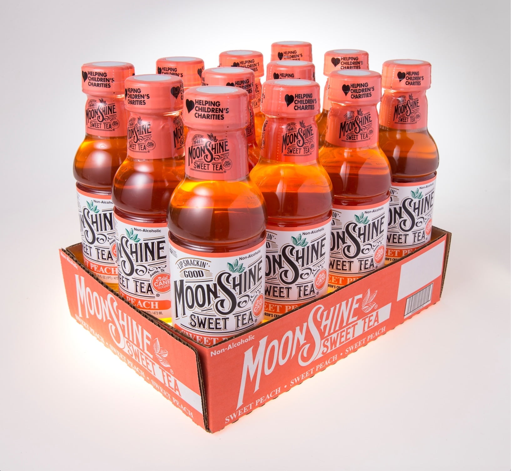 Moonshine Peach Sweet Iced Tea, 12pk 16oz Bottles, Organic, Non ...