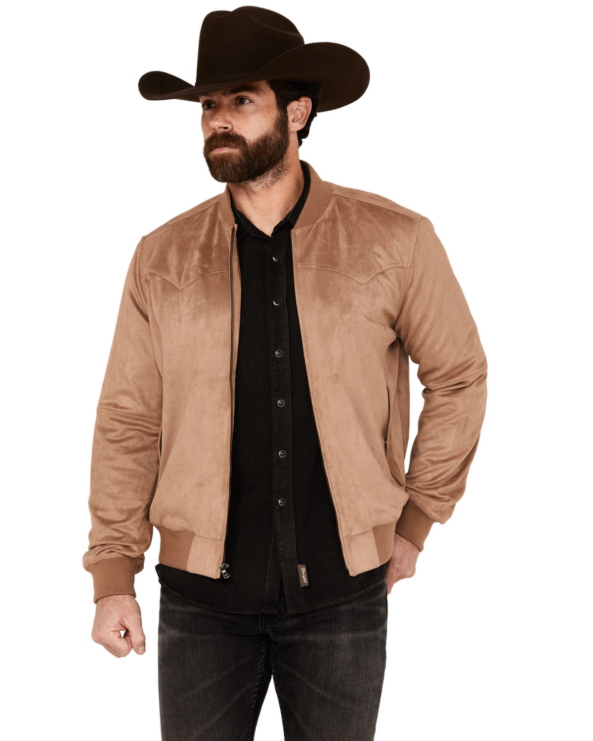Moonshine Spirit Men's Flight Plan Faux Suede Bomber Jacket Tan X-Large ...