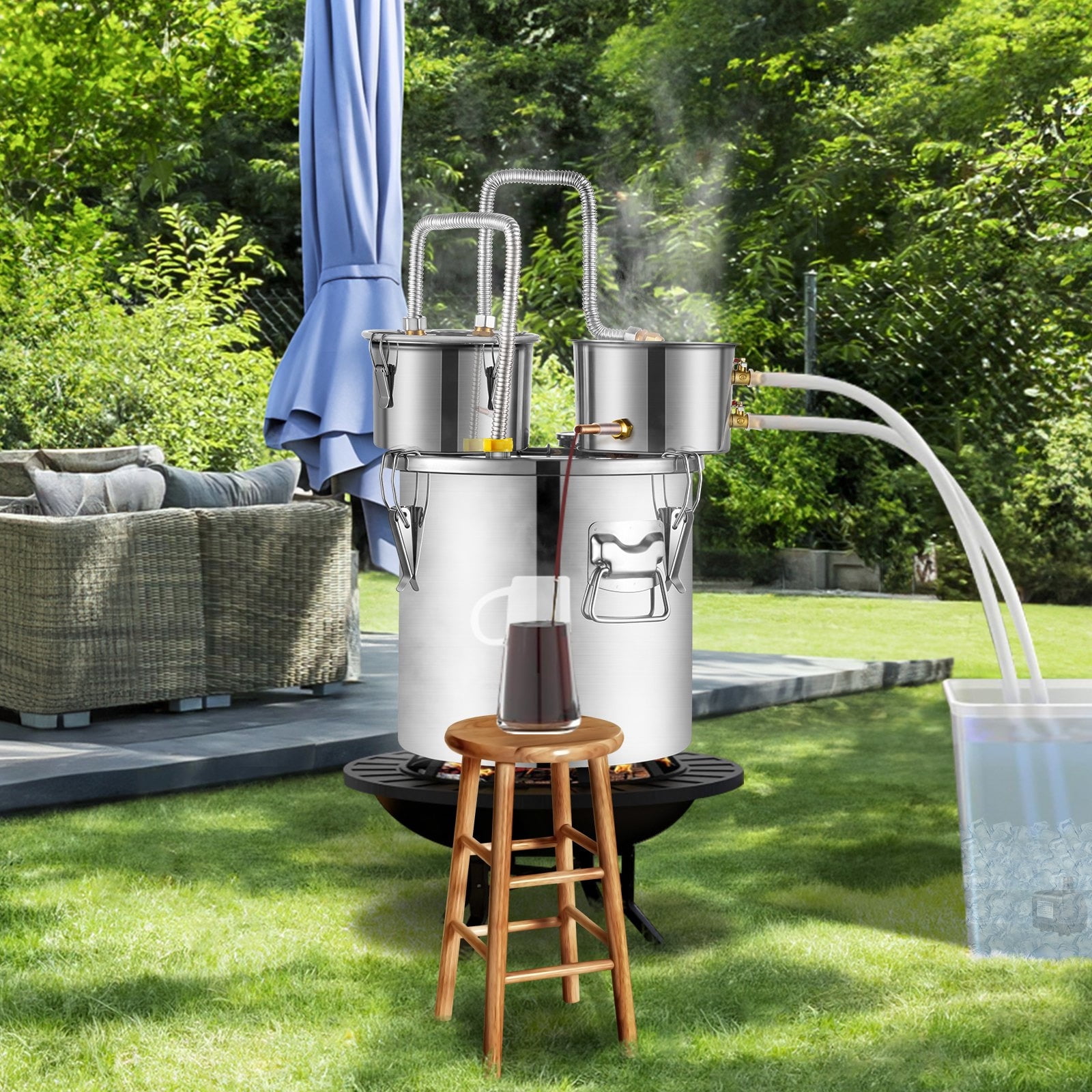Moonshine Still Water Alcohol Distiller 13.2Gal w/Thumper Keg Water ...