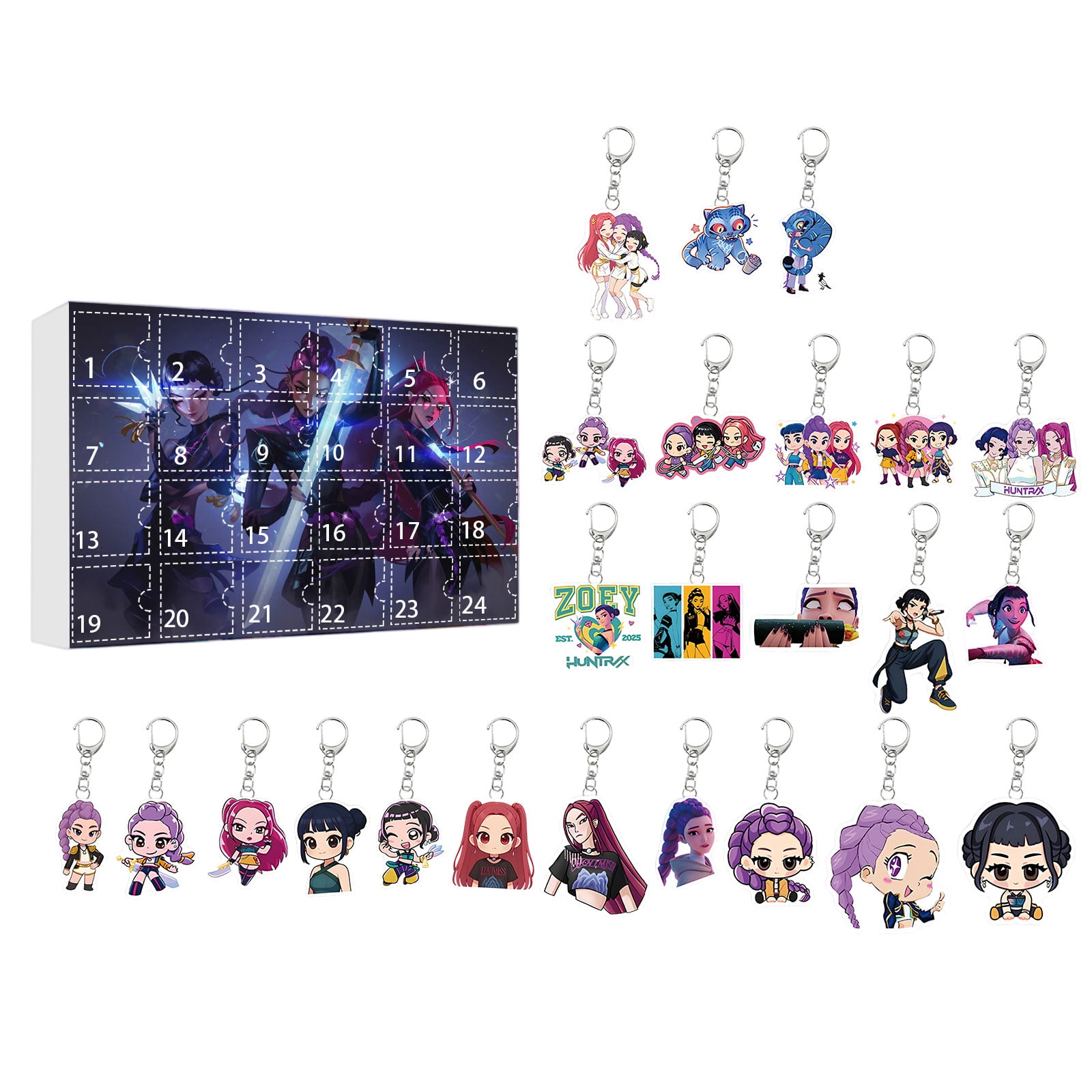 Moonsky|24pcs Countdown sets Advent Calendar Keychain,24 Days Christmas ...