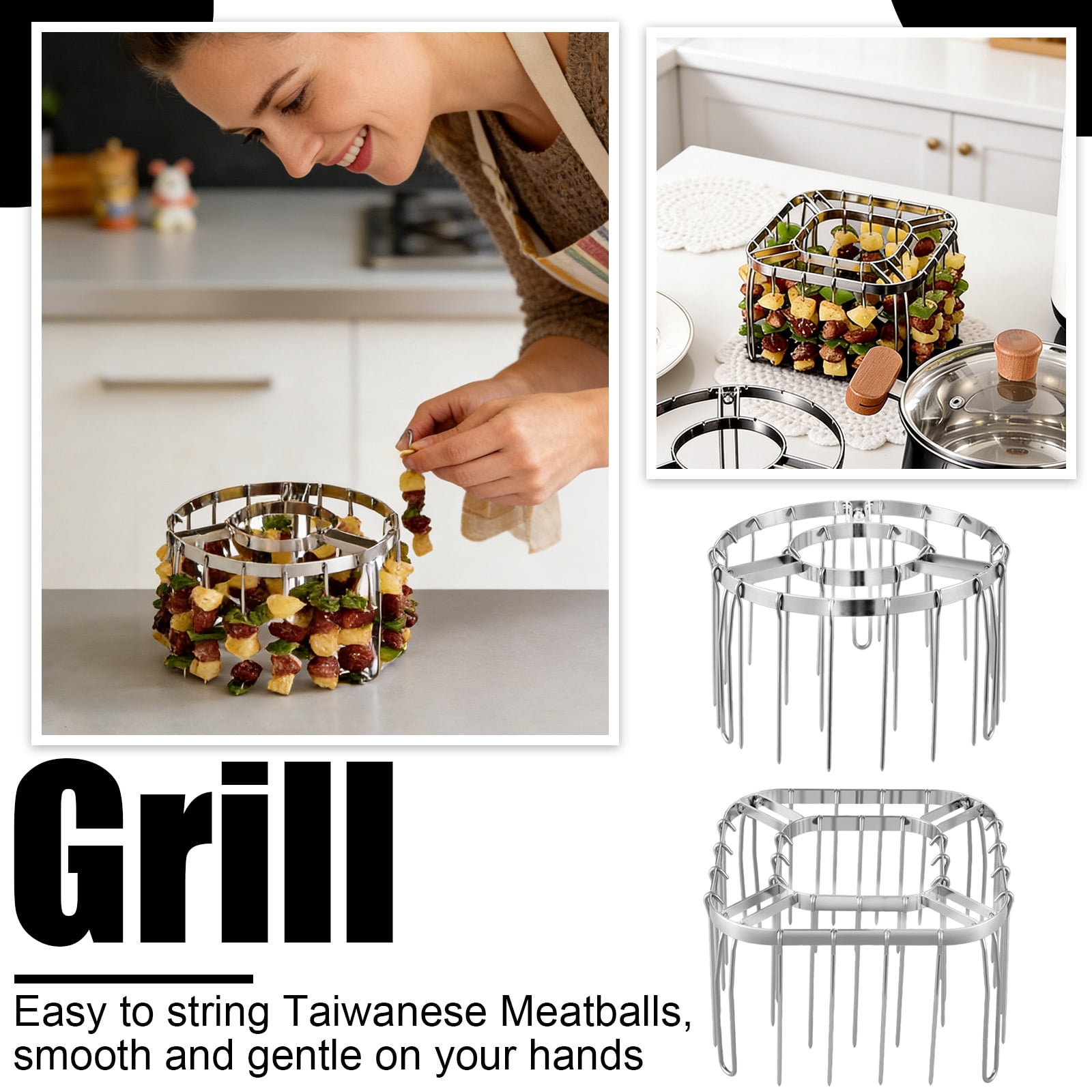 Moonsky 304 Stainless Steel Round Air Fryer Skewer Rack – 6.42 ...