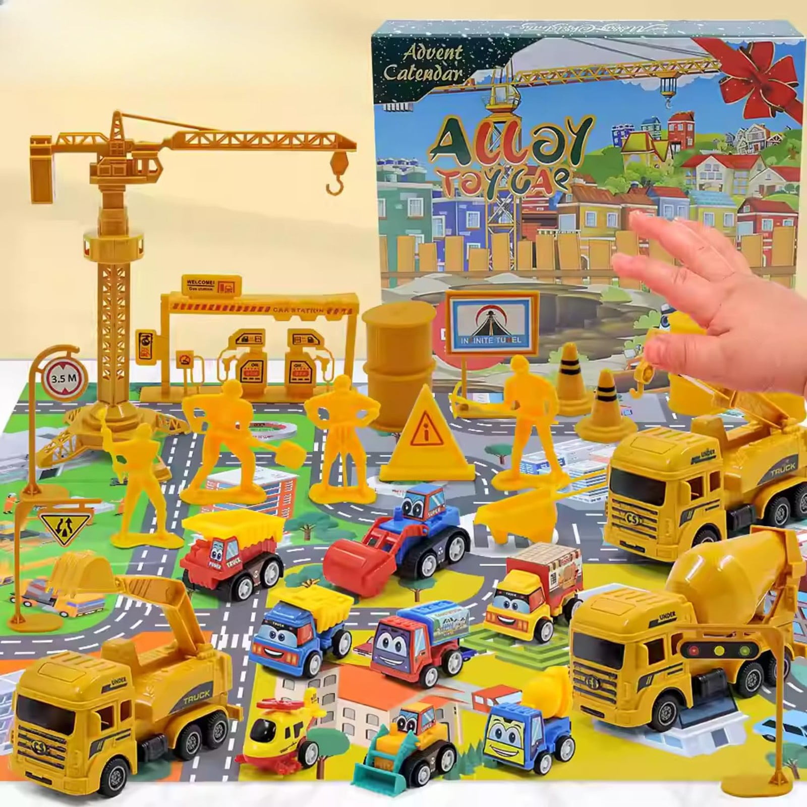 Moonsky Advent Calendar 2025 for Kids Boys - Alloy Construction Vehicle ...