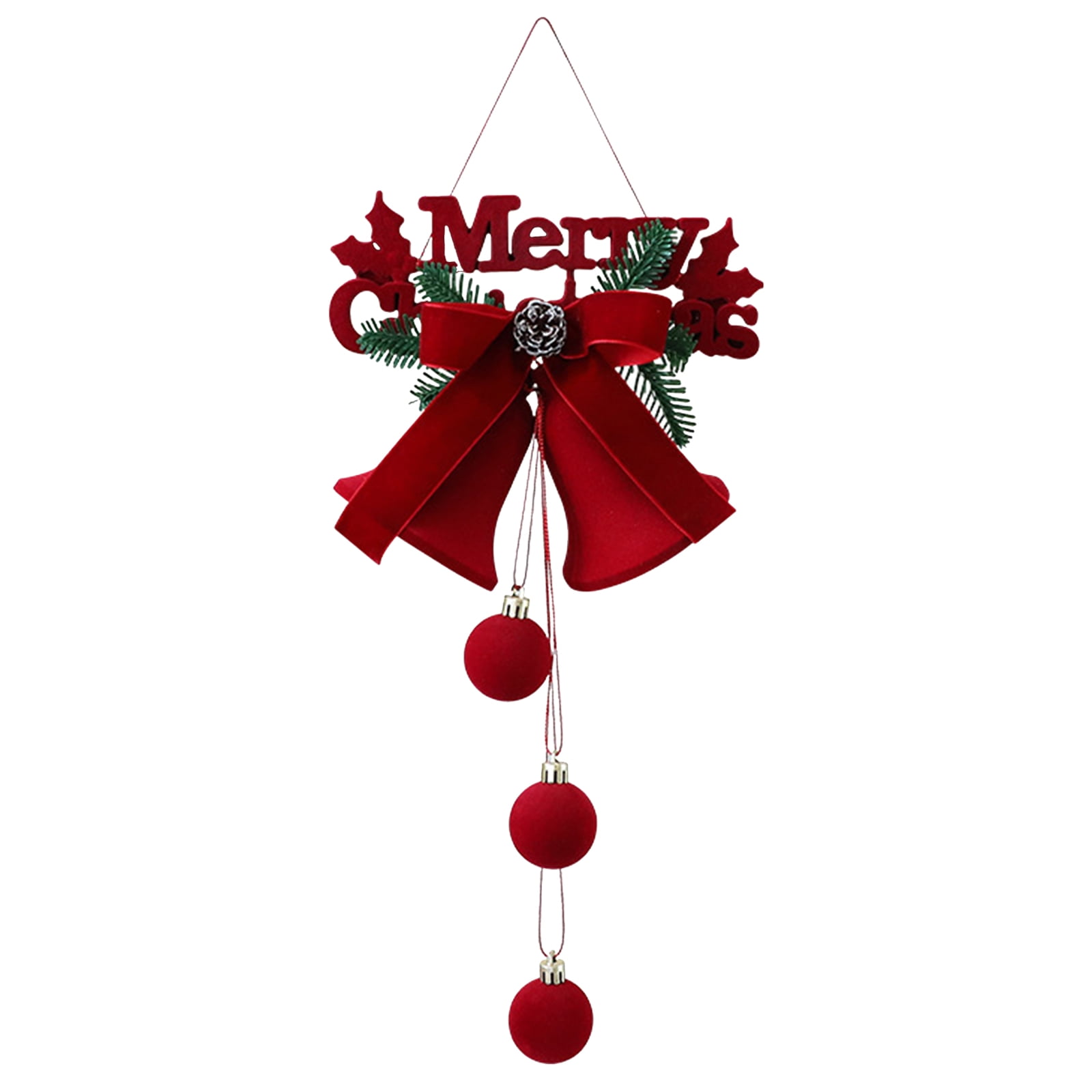 Moonsky Christmas Flocked Bell Window Christmas Tree Decorations ...