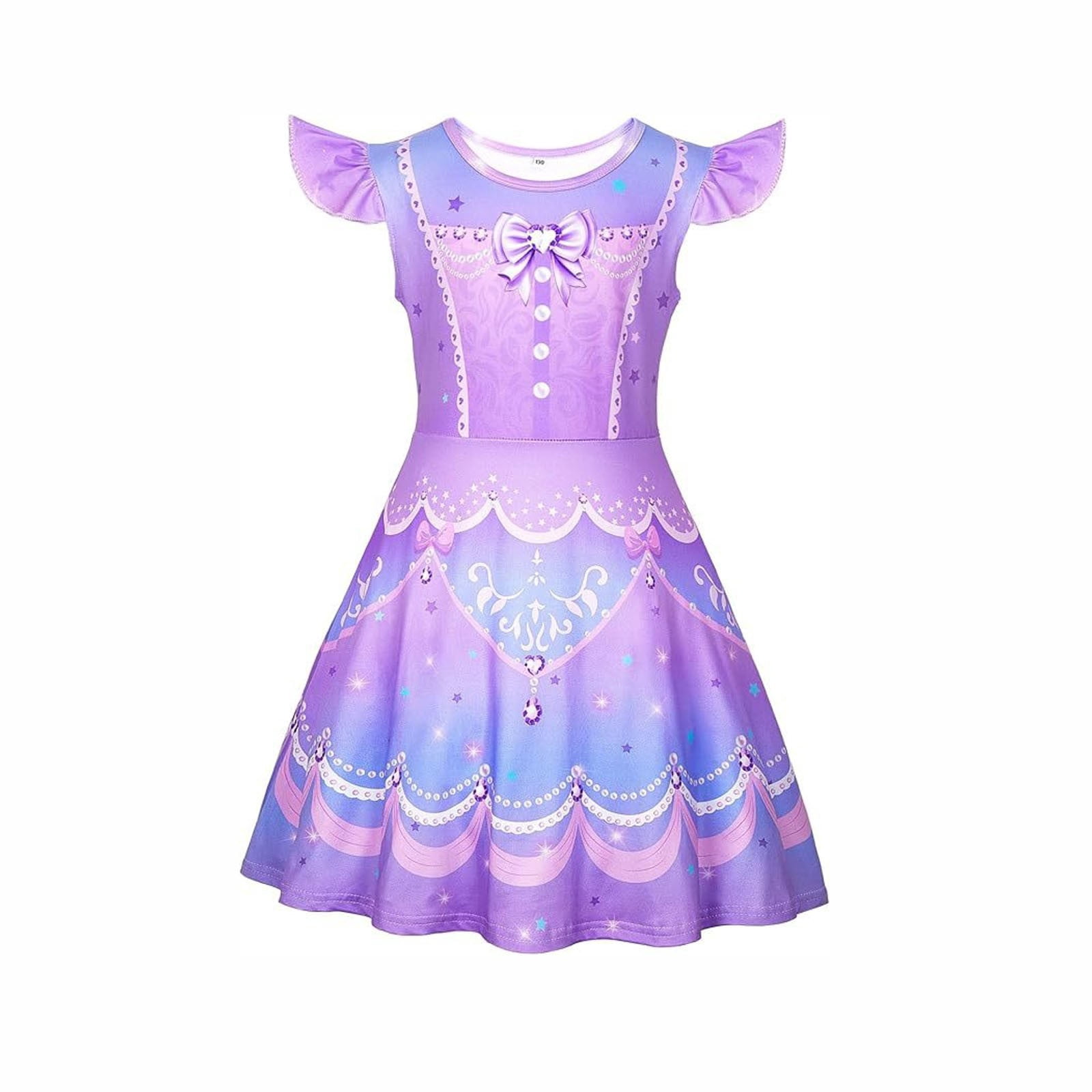 Moonsky KPop Demon Hunters Huntrix Dress-Ruffle sleeve printed ...