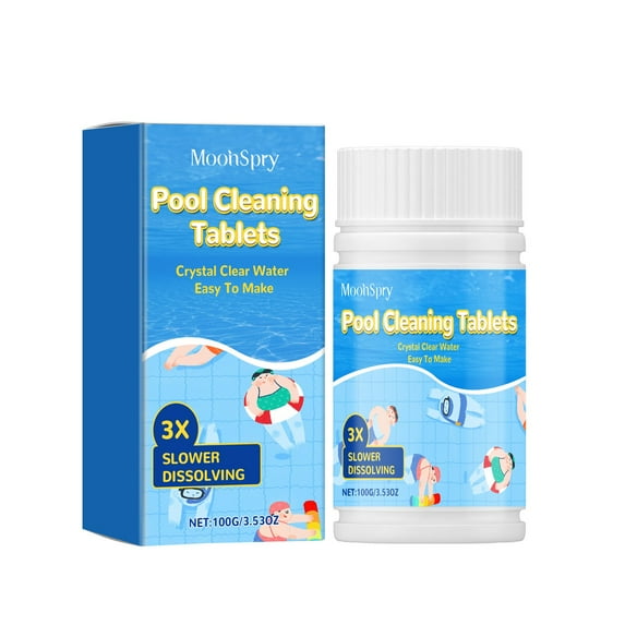 Moonspry Swimming Pool Cleaning Tablets With Floater Dispenser, 3X Faster Dissolving Chlorine ...