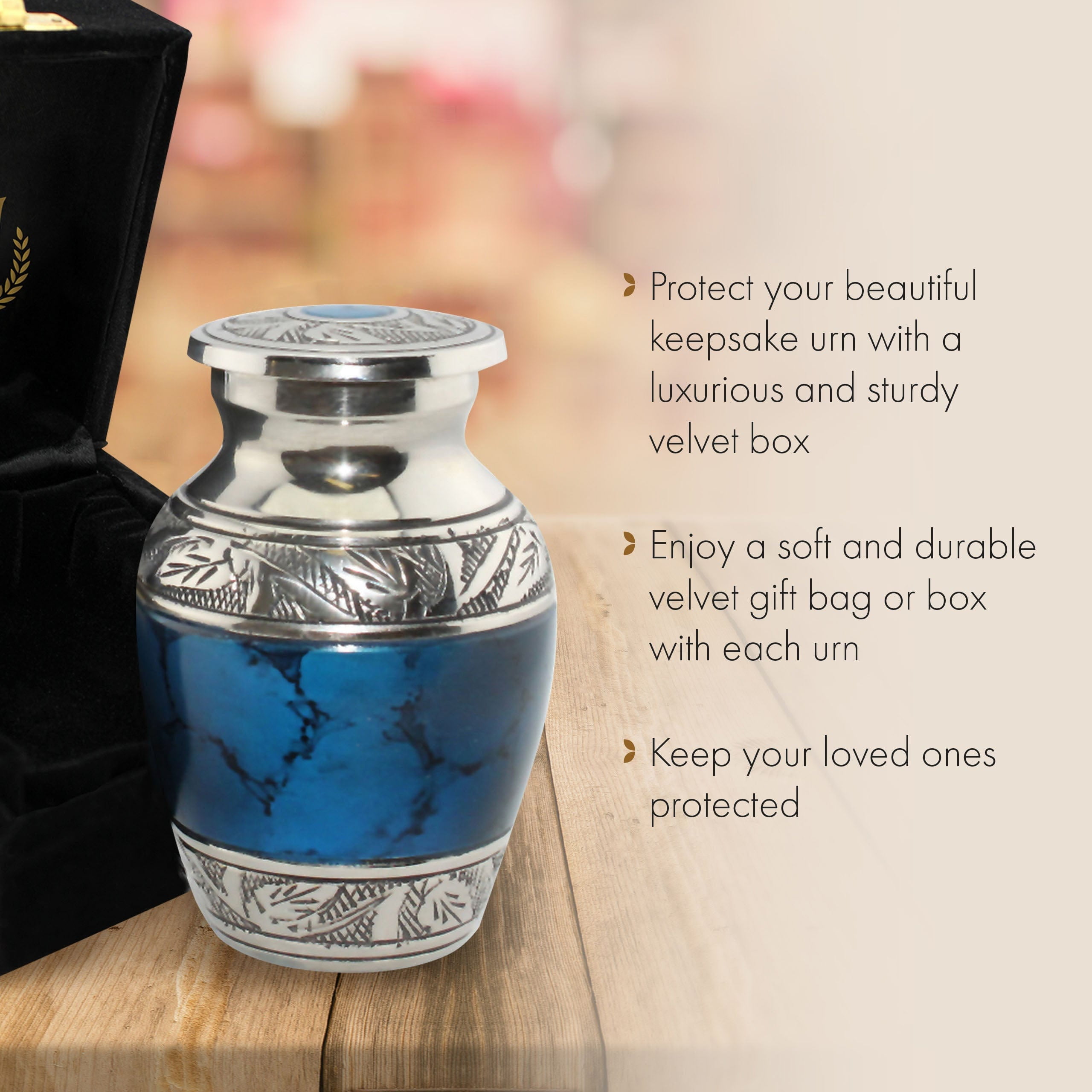 Moonstone Blue Cremation Urns for Human Ashes Adult Urns for Cremation ...