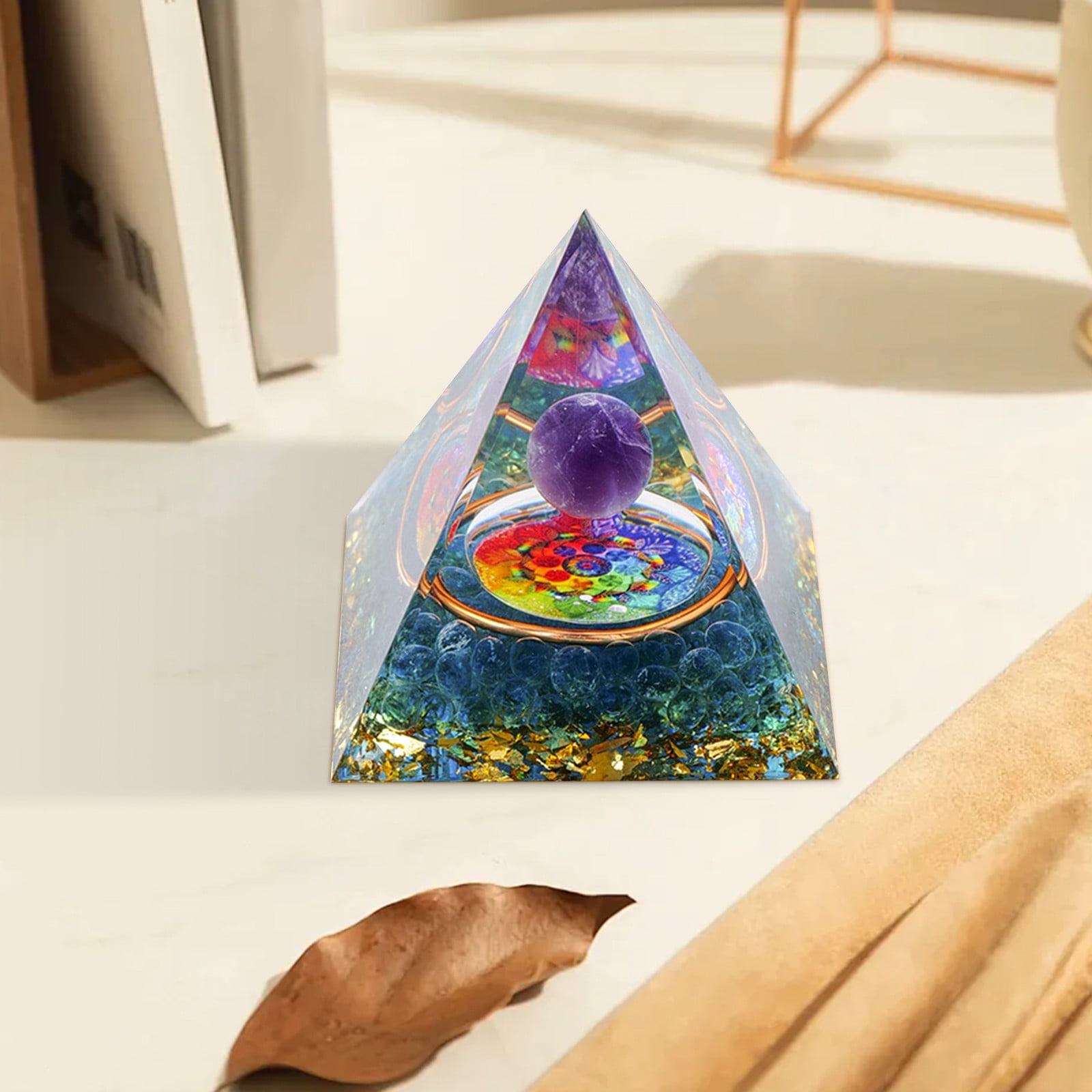 Moonstone Crystal Orgone Pyramid - Amethyst Ball Starry Sky - Ogan ...