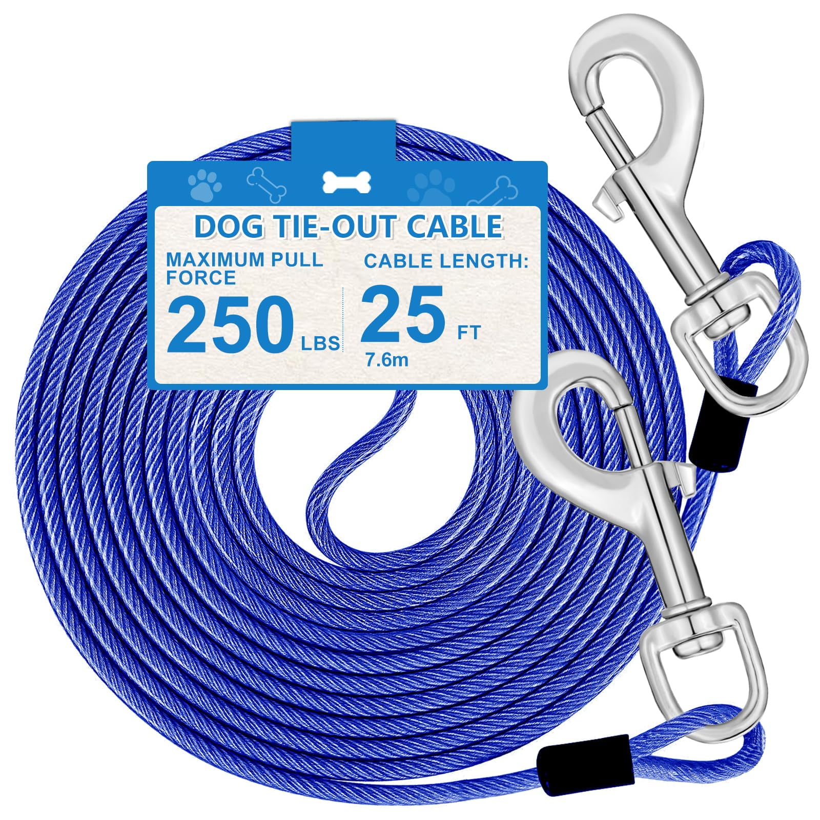 MooonGem 25ft Dog Tie STF9 Out Cable, Dog Leash Heavy Duty Tie Out ...