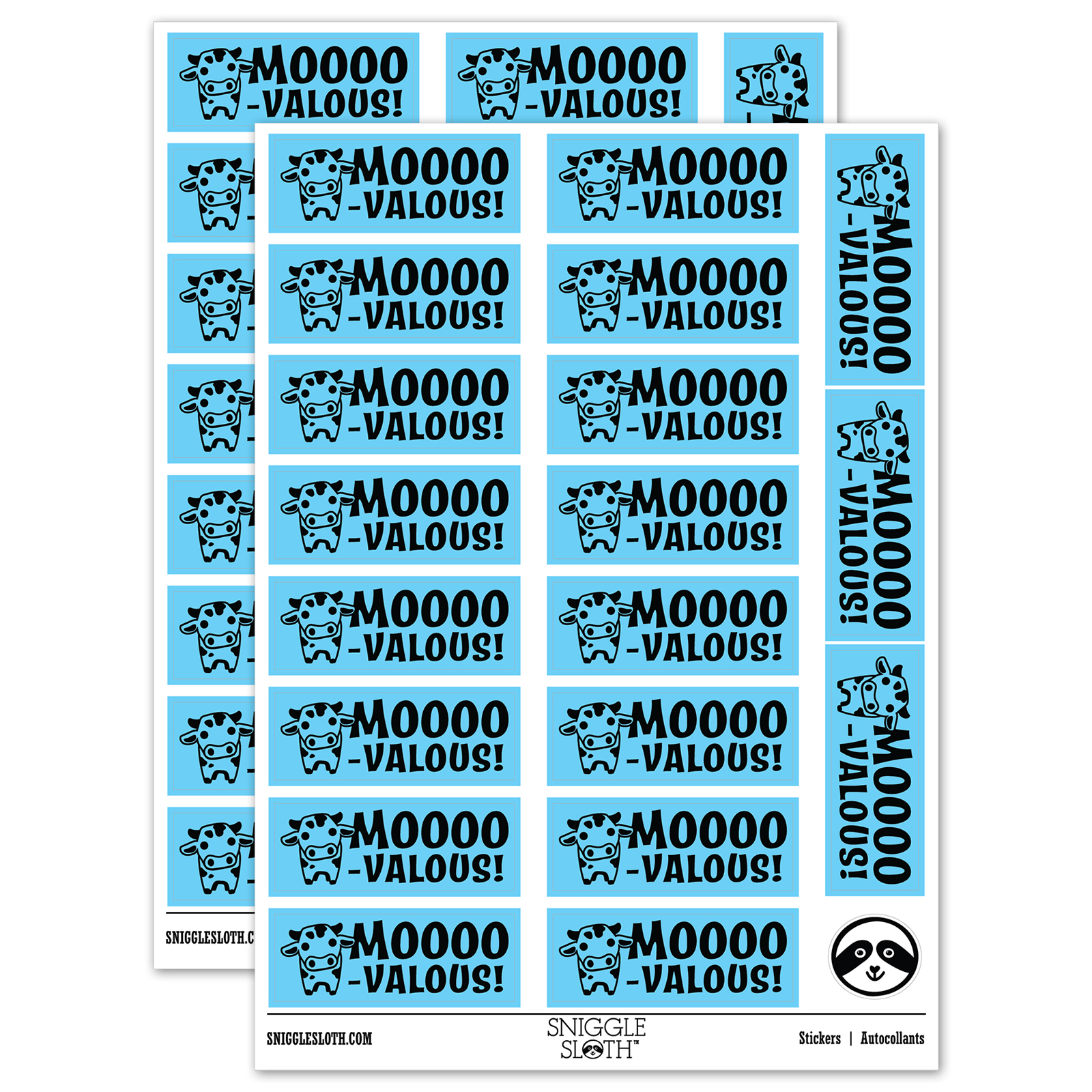 Moooo-valous Marvelous Cow Teacher Student School Sticker Set - Light ...