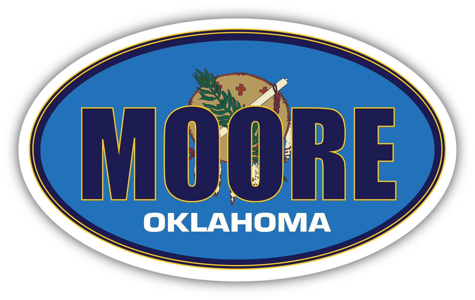 Moore City Oklahoma State Flag | OK Flag Cleveland County Oval State ...