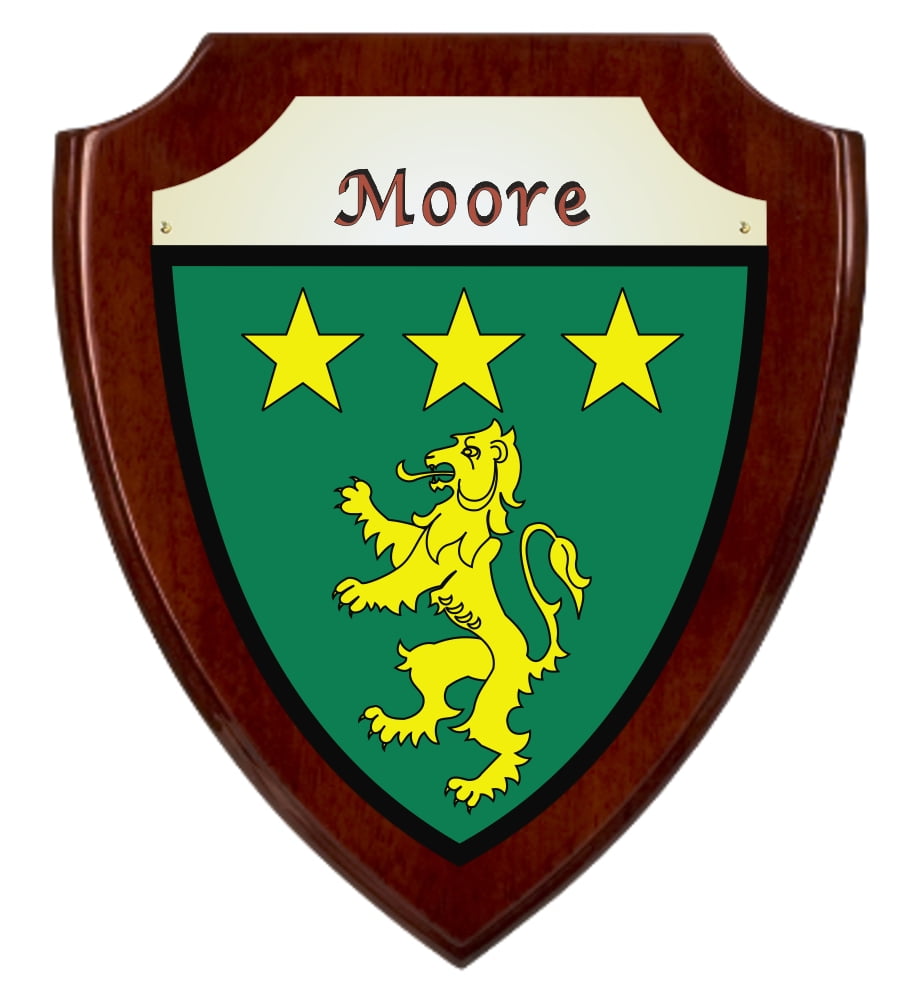 Moore Irish Coat of Arms Shield Plaque - Rosewood Finish - Walmart.com