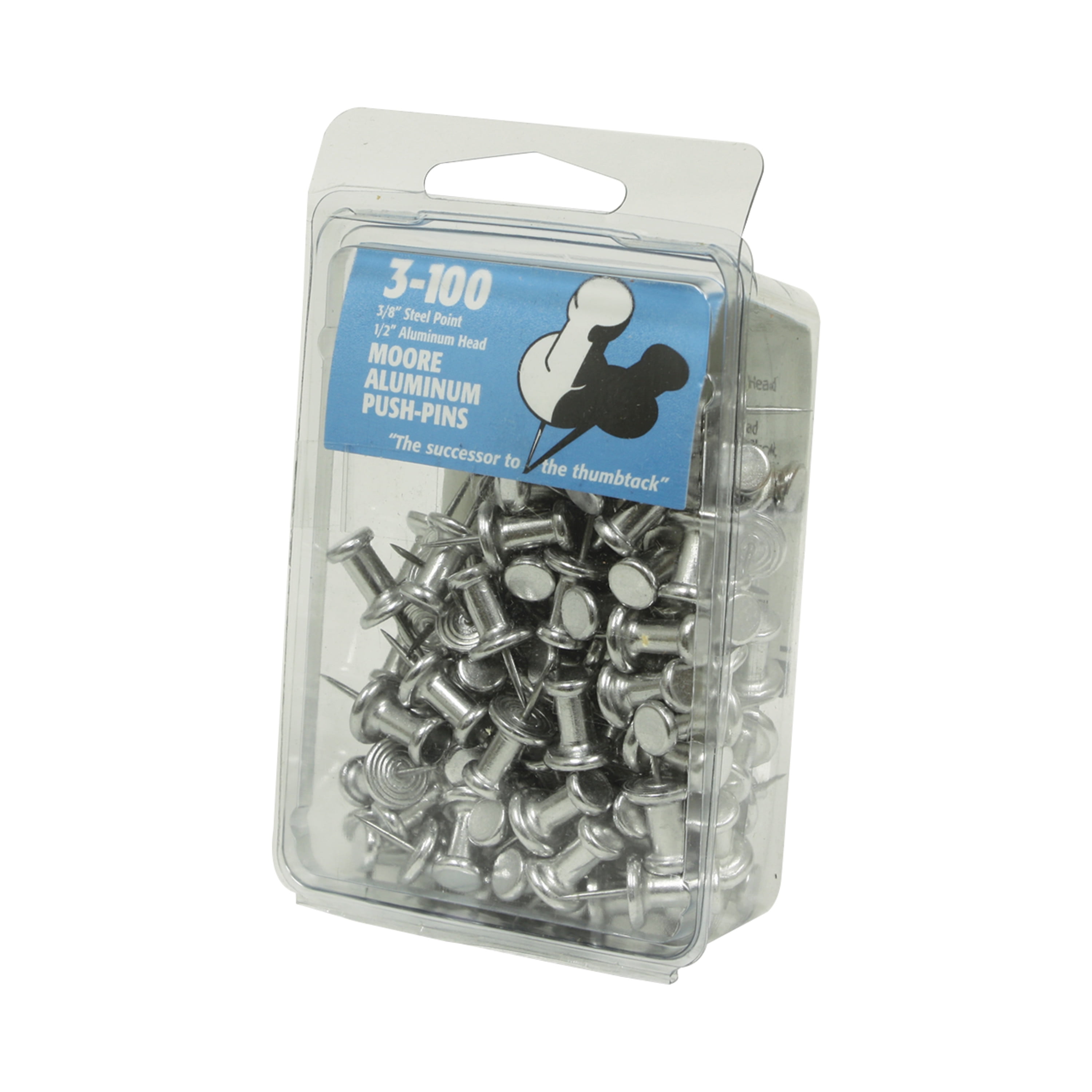 Moore Push-Pins, Aluminum, 3/8", 100/Pkg. - Walmart.com