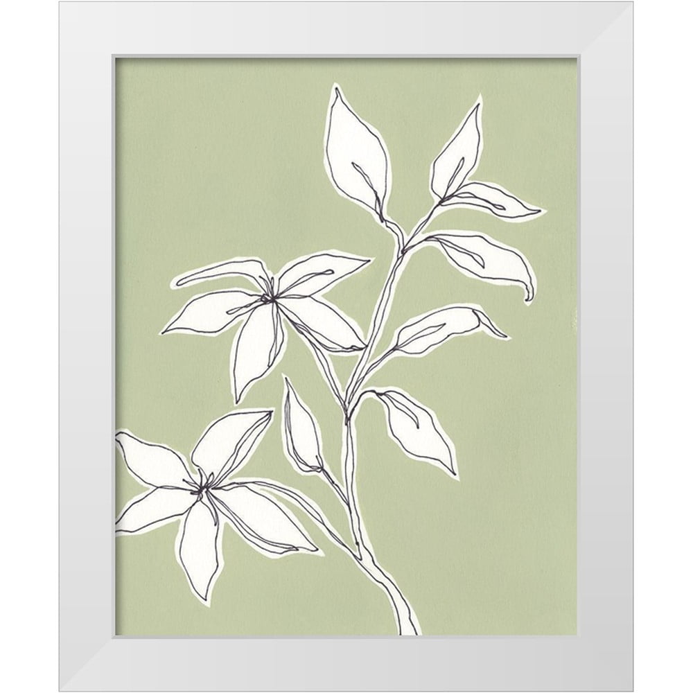 Moore, Regina 26x32 White Modern Wood Framed Museum Art Print Titled - Botanic Drawing I ...