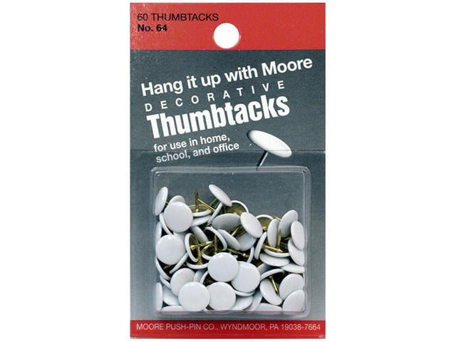 Moore Thumb Tack Decorative White 60pc - Walmart.com
