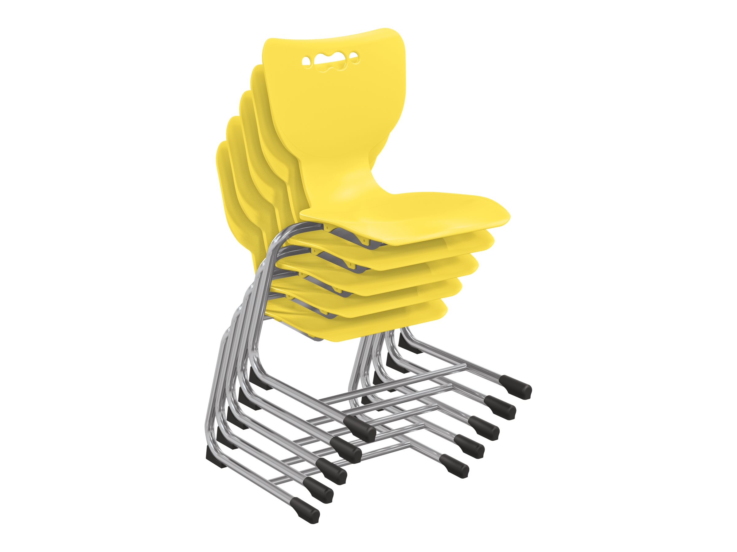 MooreCo Hierarchy - Chair - yellow, chrome (pack of 5) - Walmart.com