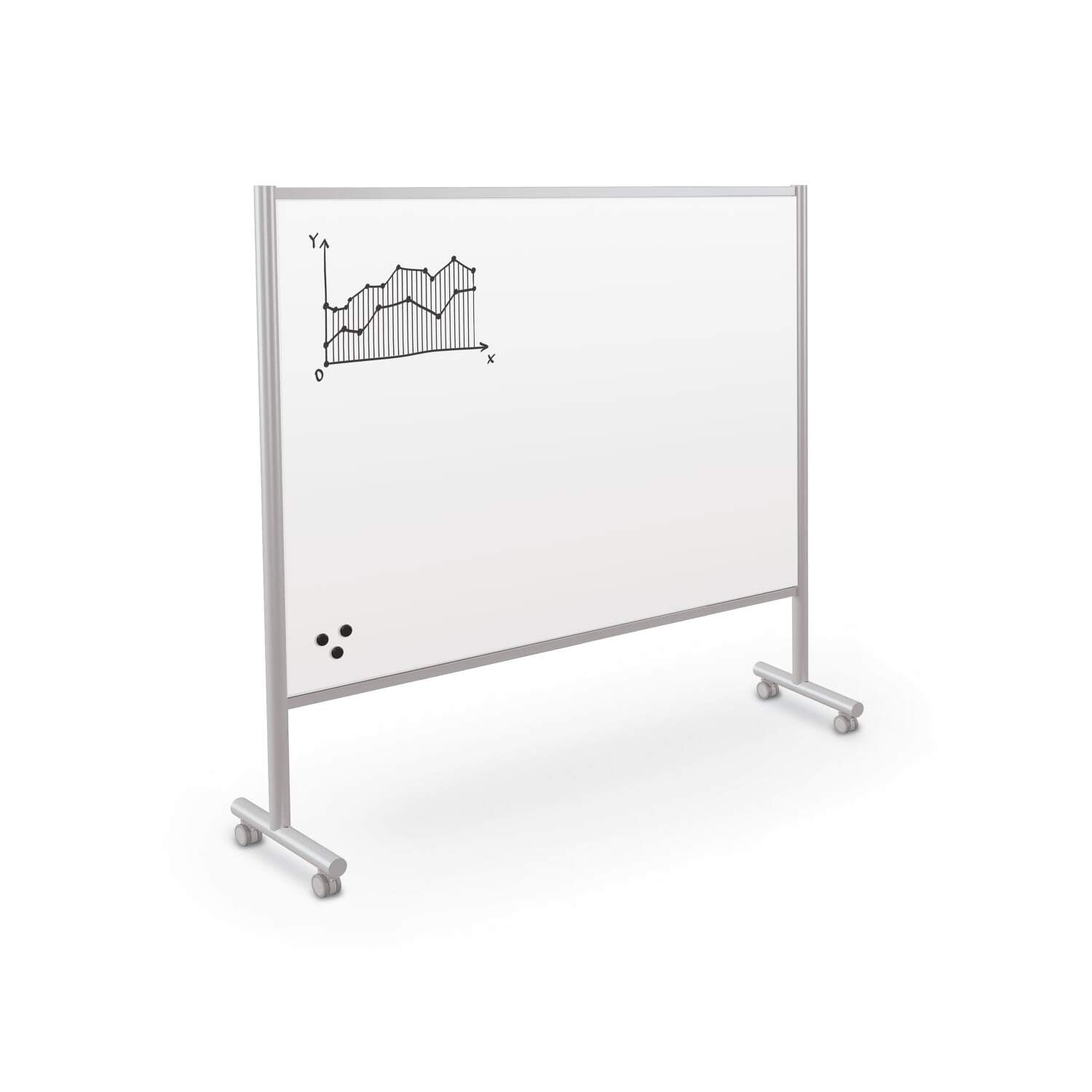 MooreCo Inklud Mobile Whiteboard - Platinum - Porcelain-Size:72 inch ...
