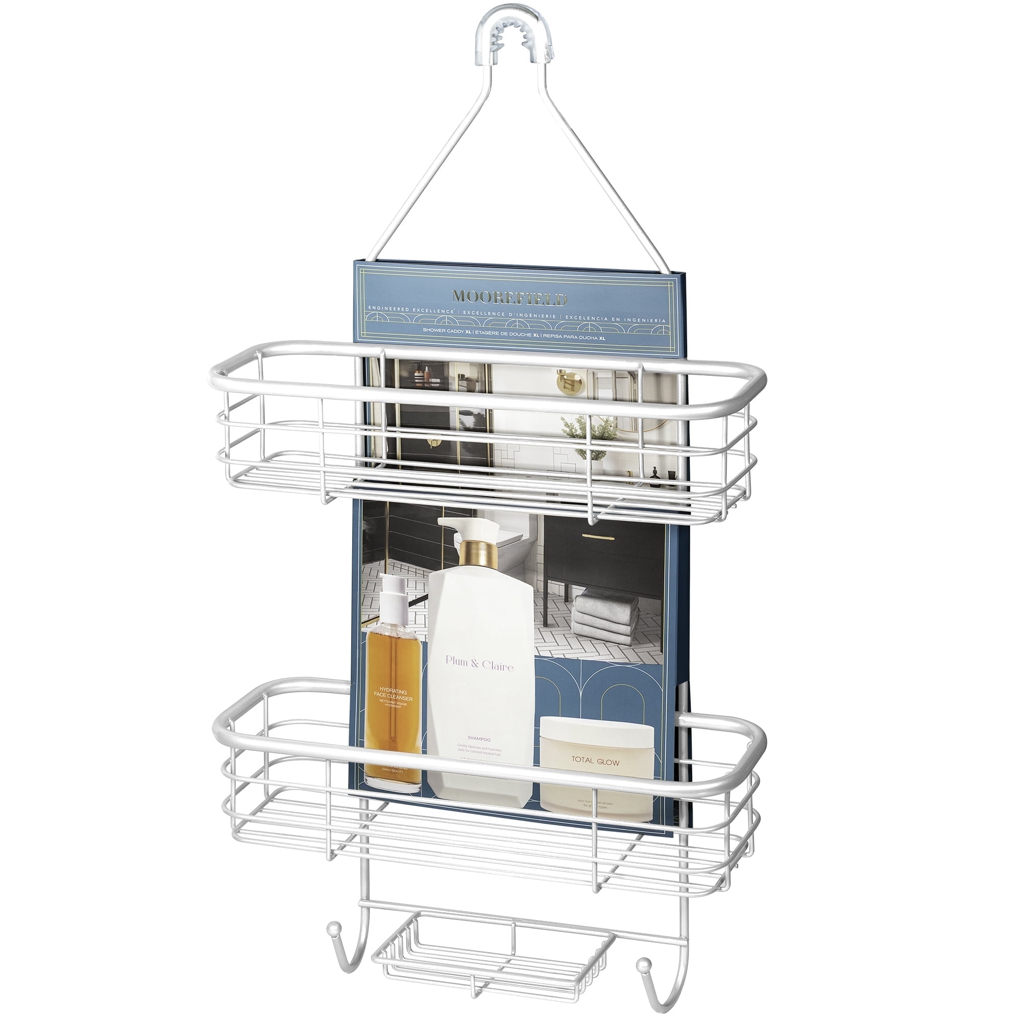 Moorefield 3-Tier Hanging Shower Caddy with Suction Cups, Non-Slip Neck ...