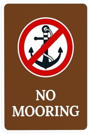 No Mooring With Symbol Warning Sign, Marina Metal Signs for Outdoor ...