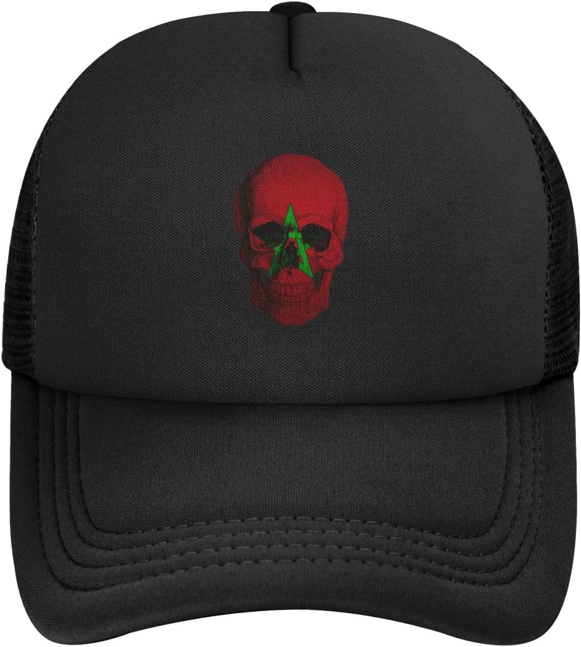 Moorish Moroccan Flag Moorish Moroccan Skull Trucker Hat - Walmart.com