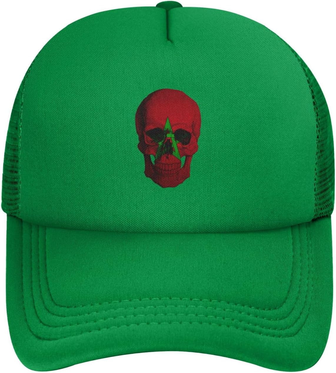 Moorish Moroccan Flag Moorish Moroccan Skull Trucker Hat - Walmart.com