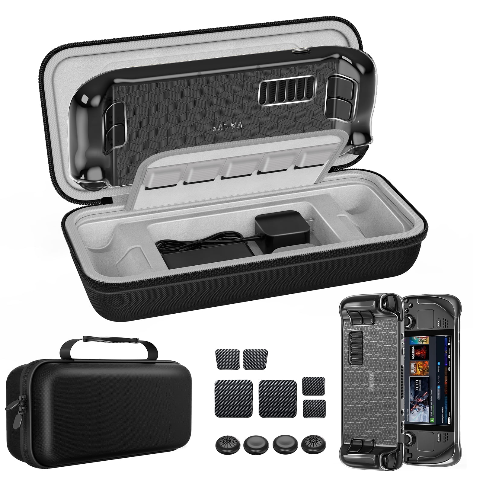 Mooroer 12-in-1 Steam Deck Accessory Kit: Portable Carry Case, TPU ...