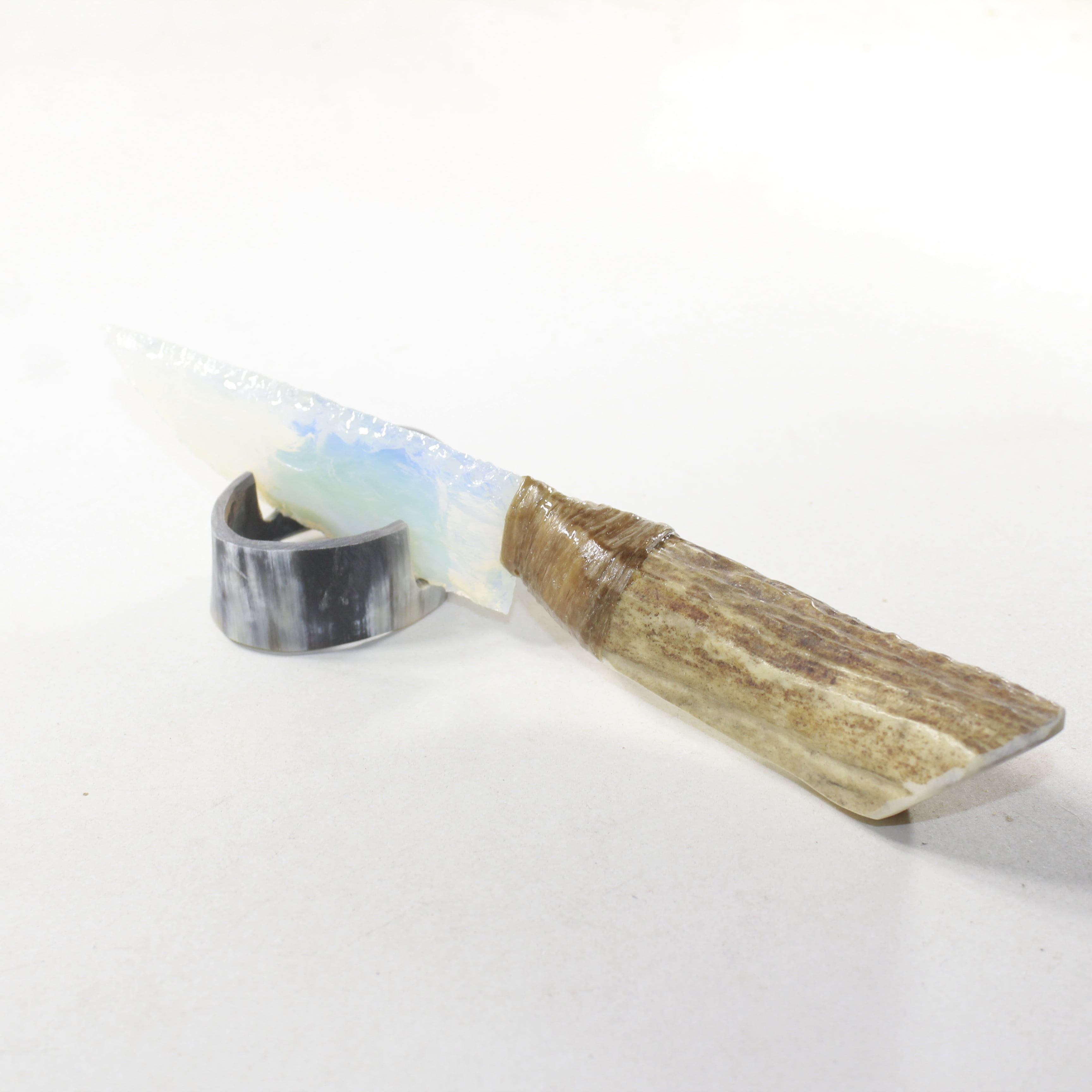 Moose Antler Handle Opalite Blade Ornamental Knife #163-2 Mountain Man ...