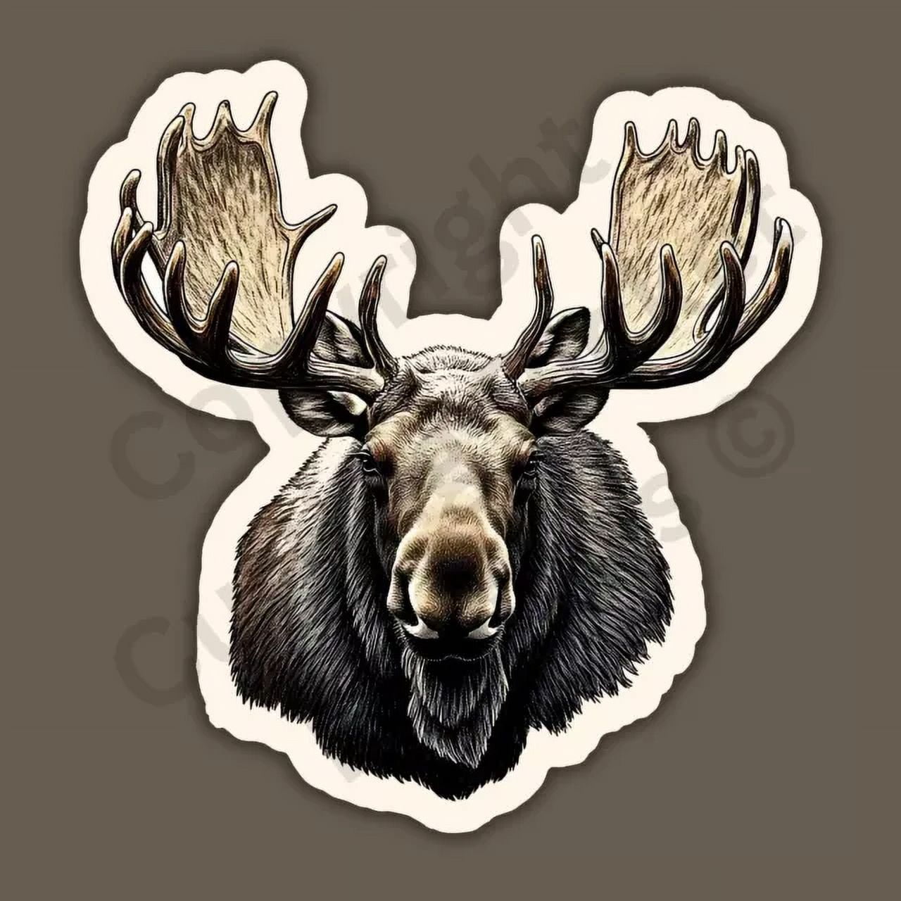 Moose Antlers Wildlife Animal Nature Forest Sticker Phone Decal Water ...
