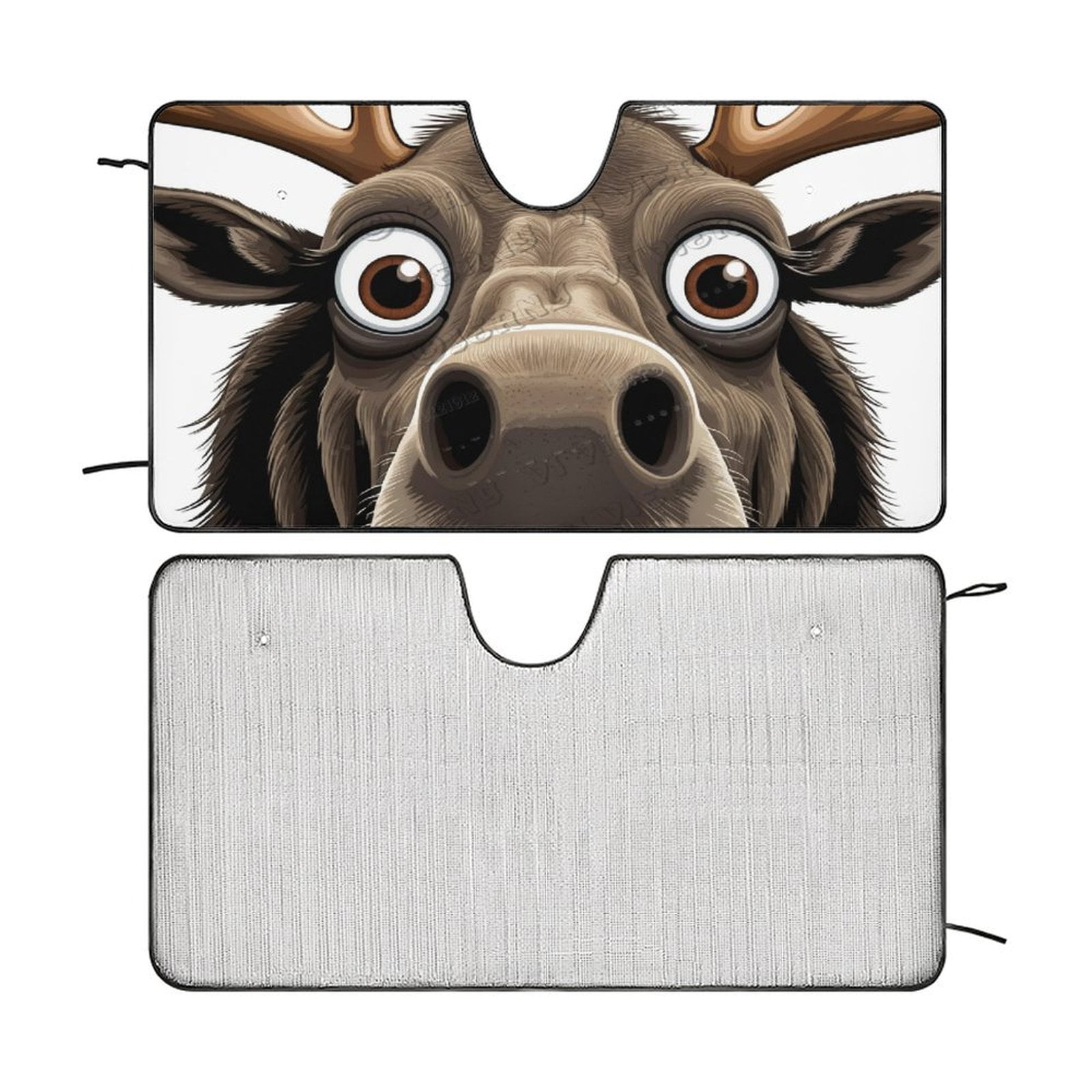 Moose Car Windshield Sun Shade Fold-able UV Ray Sun Visor Protector ...