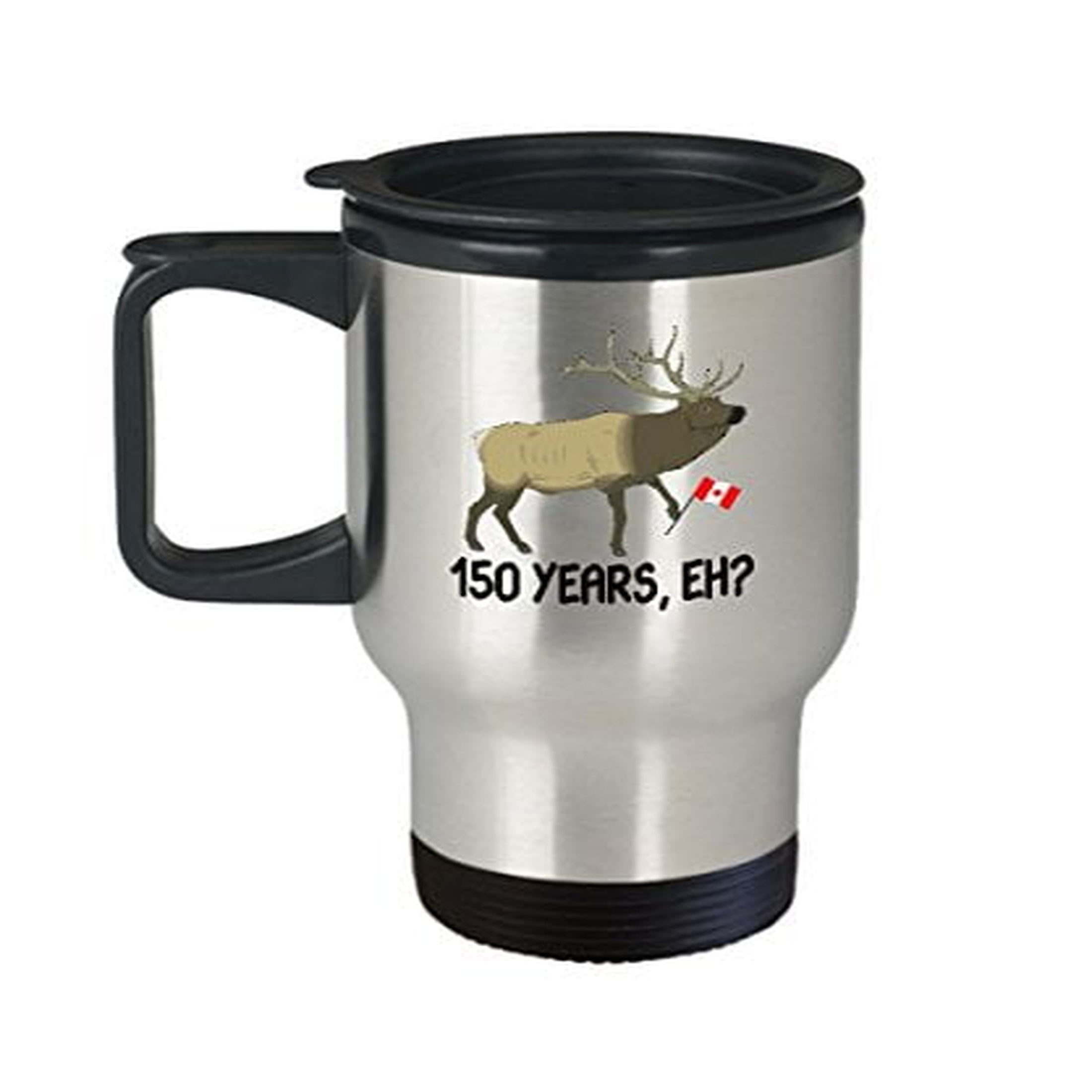 Moose Coffee Travel Mug - 150 Years, Eh? - Canada Themed Gifts -14 Oz ...