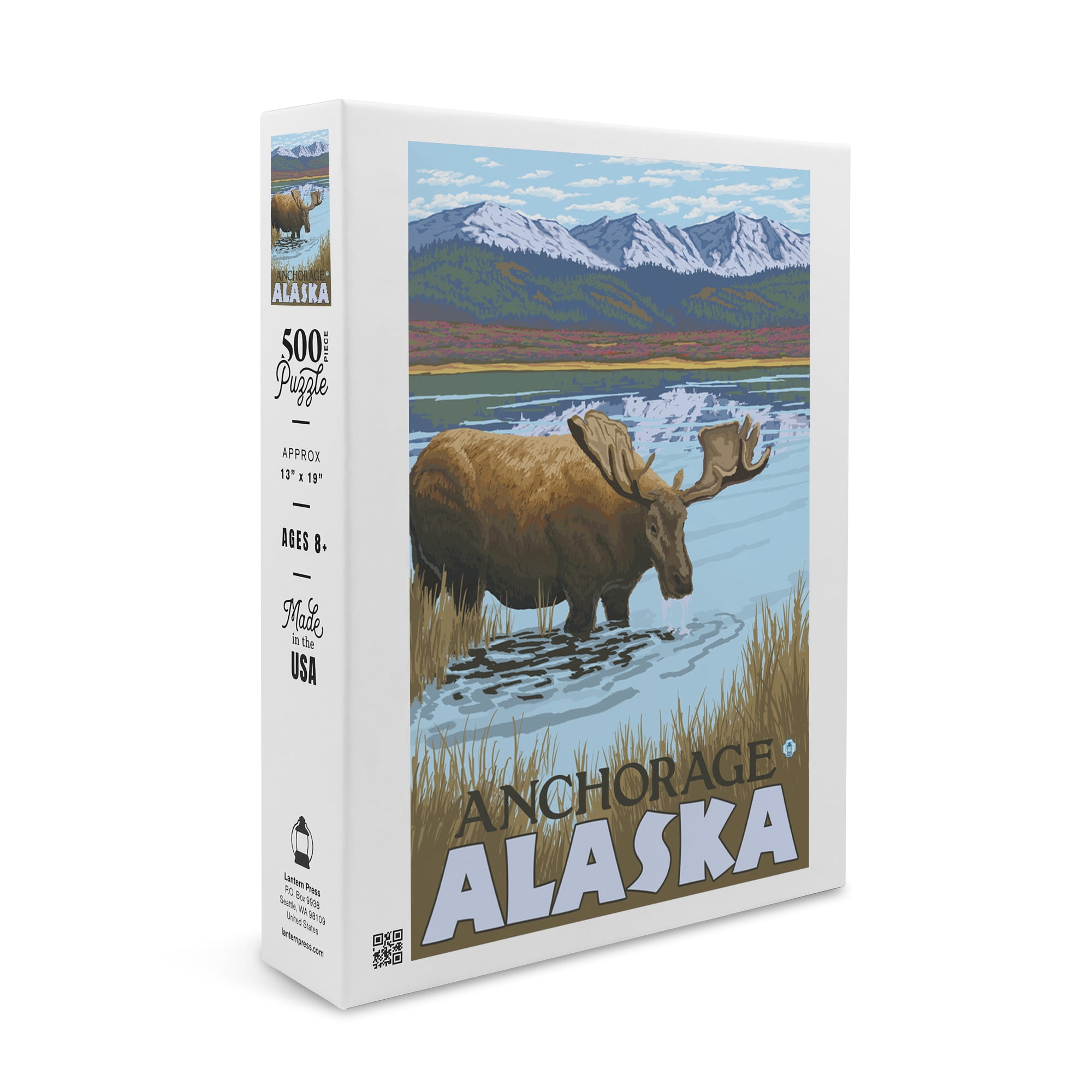 Moose Drinking at Lake, Anchorage, Alaska (19x27 inches, Premium 500 ...
