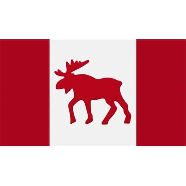 Moose Emblem On Canadian Flag Poster Print - Walmart.com