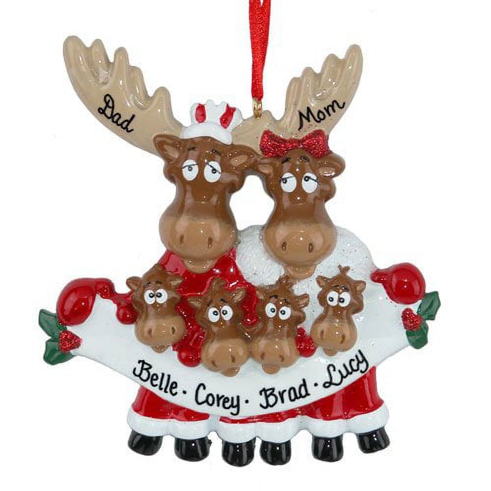 Moose Family 6 Personalized Christmas Ornament DO-IT-YOURSELF - Walmart.com
