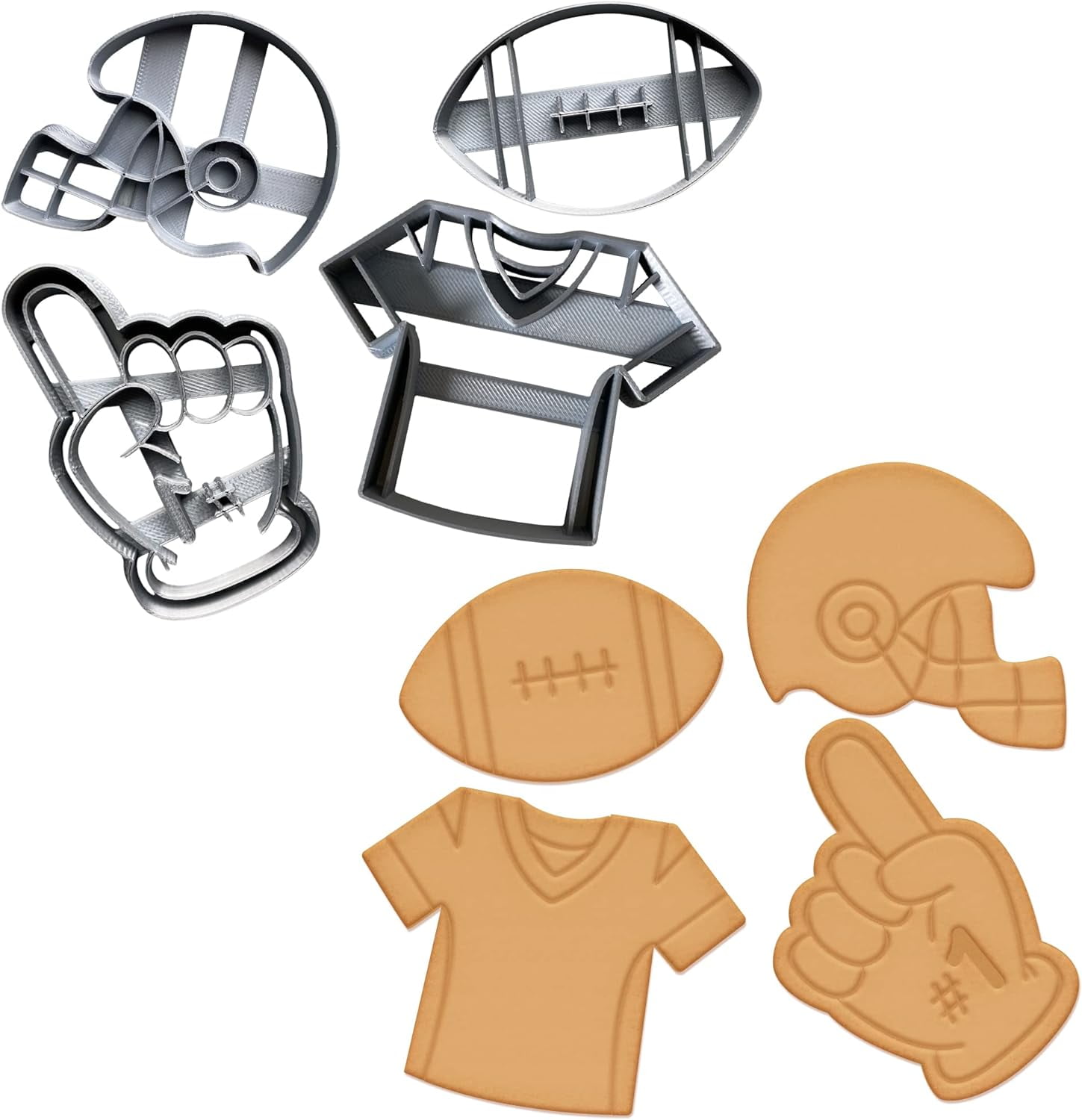 Moose Goods Football Cookie Cutters Helmet Jersey Sports Cookie Stamps ...